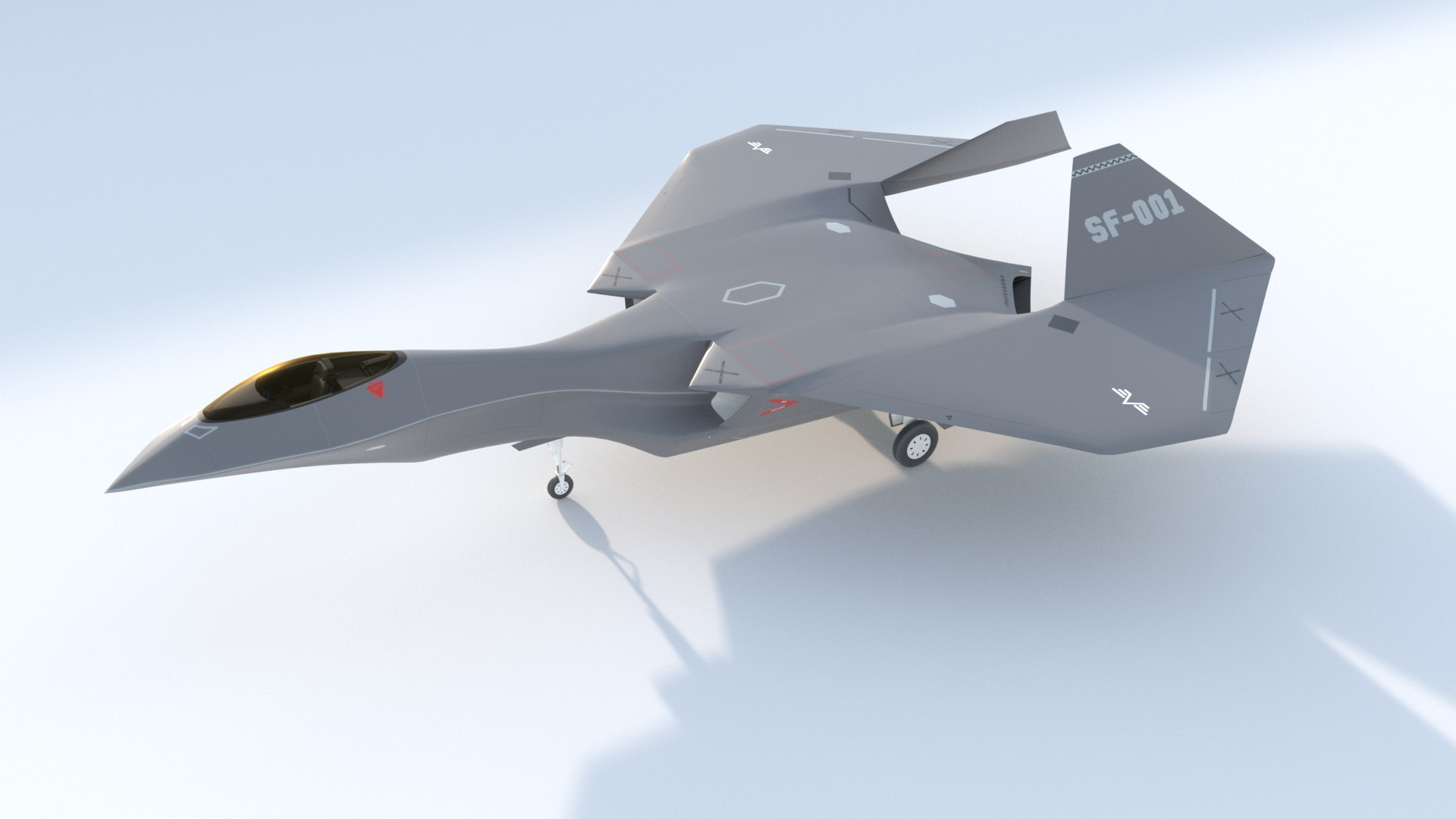 3D Silent Falcon The Next Generation Stealth Fighter Jet Model ...