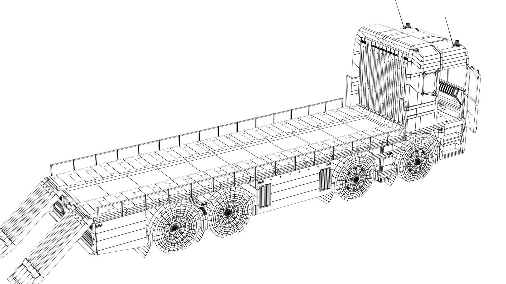 3D Truck Flatbed Construction Model - TurboSquid 1666179