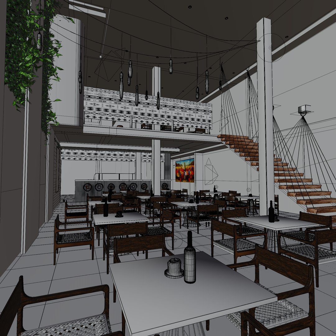 Modern Restaurant Scene 3D - TurboSquid 1694024