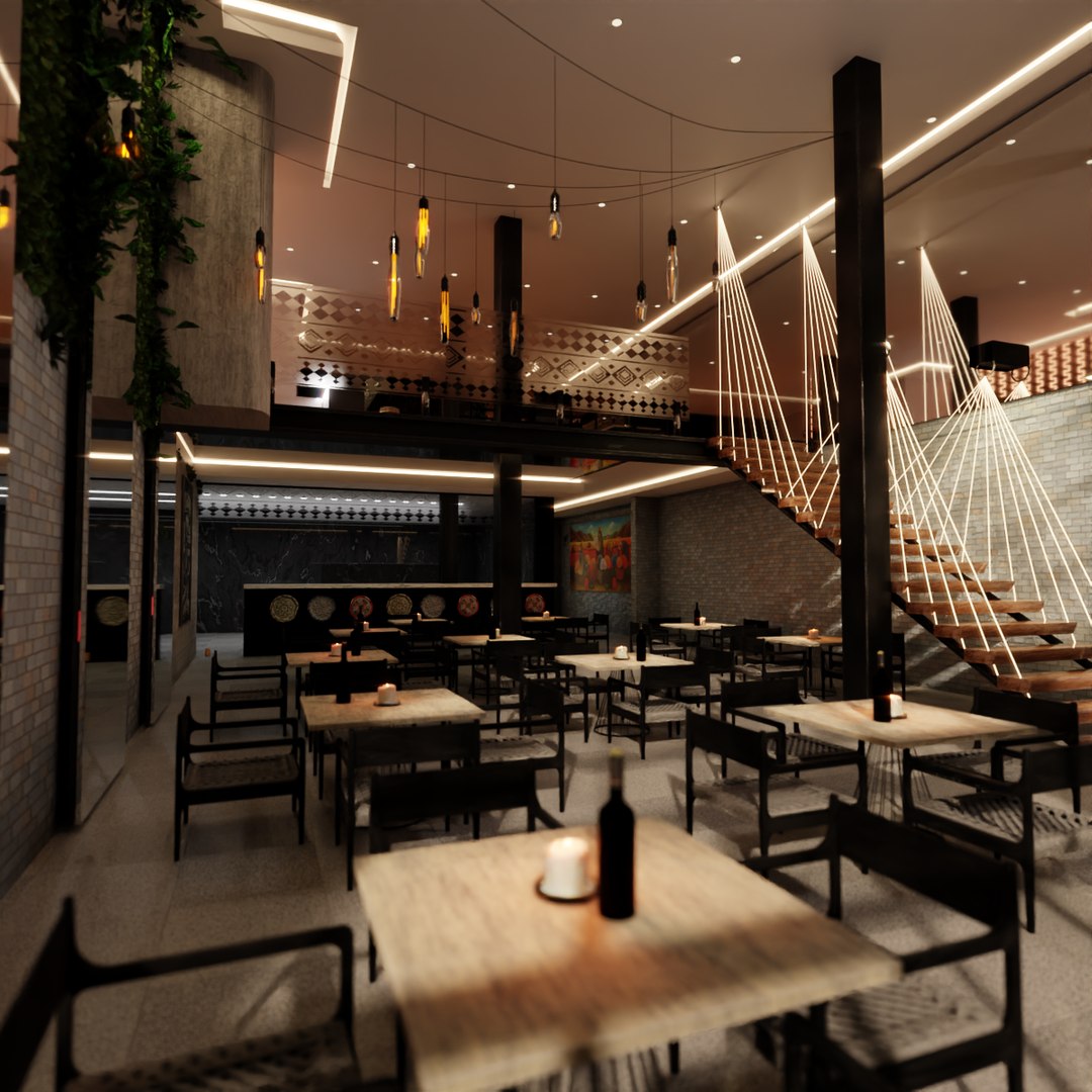 Modern Restaurant Scene 3D - TurboSquid 1694024