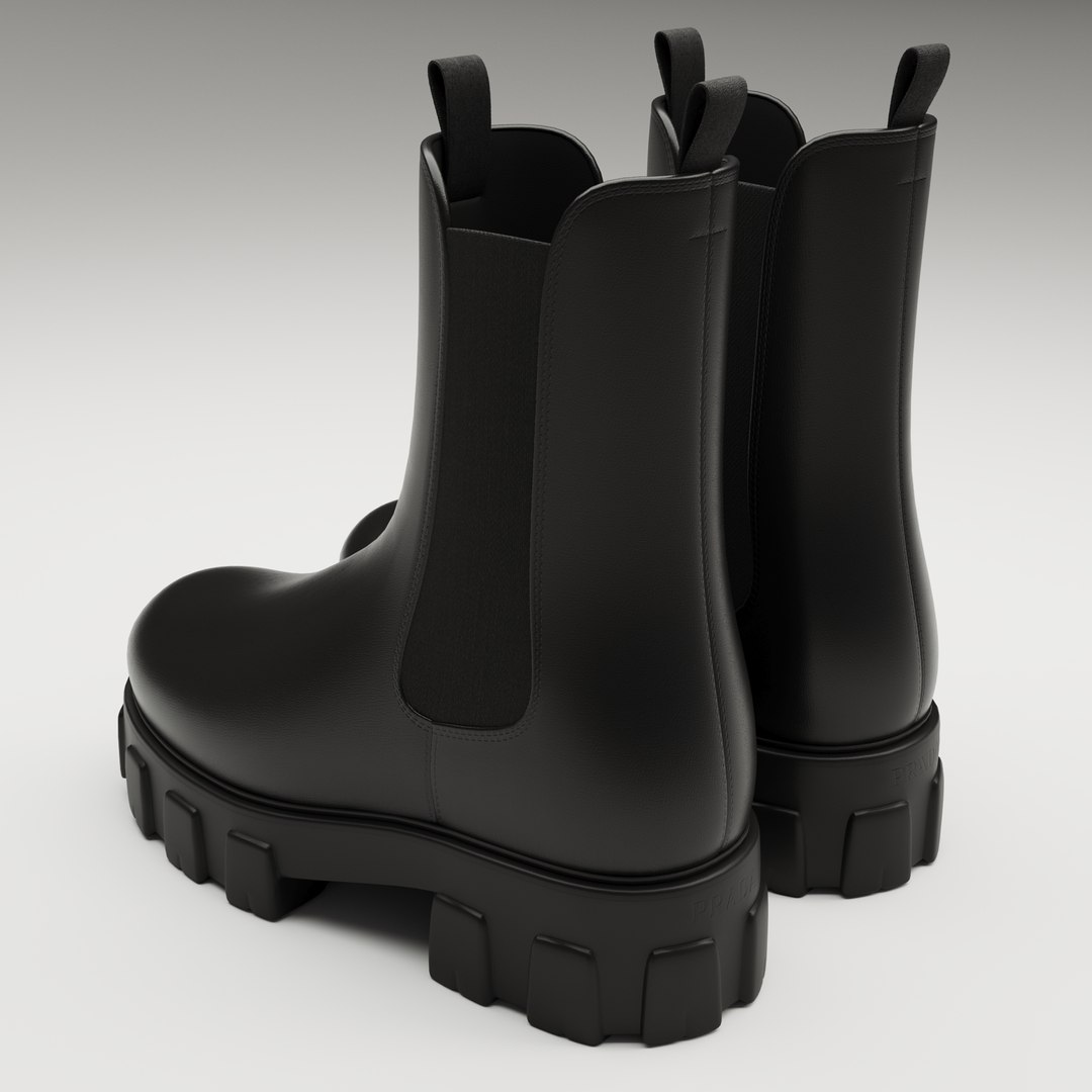 Prada Monolith Leather Boots 3D Model - TurboSquid 2164048