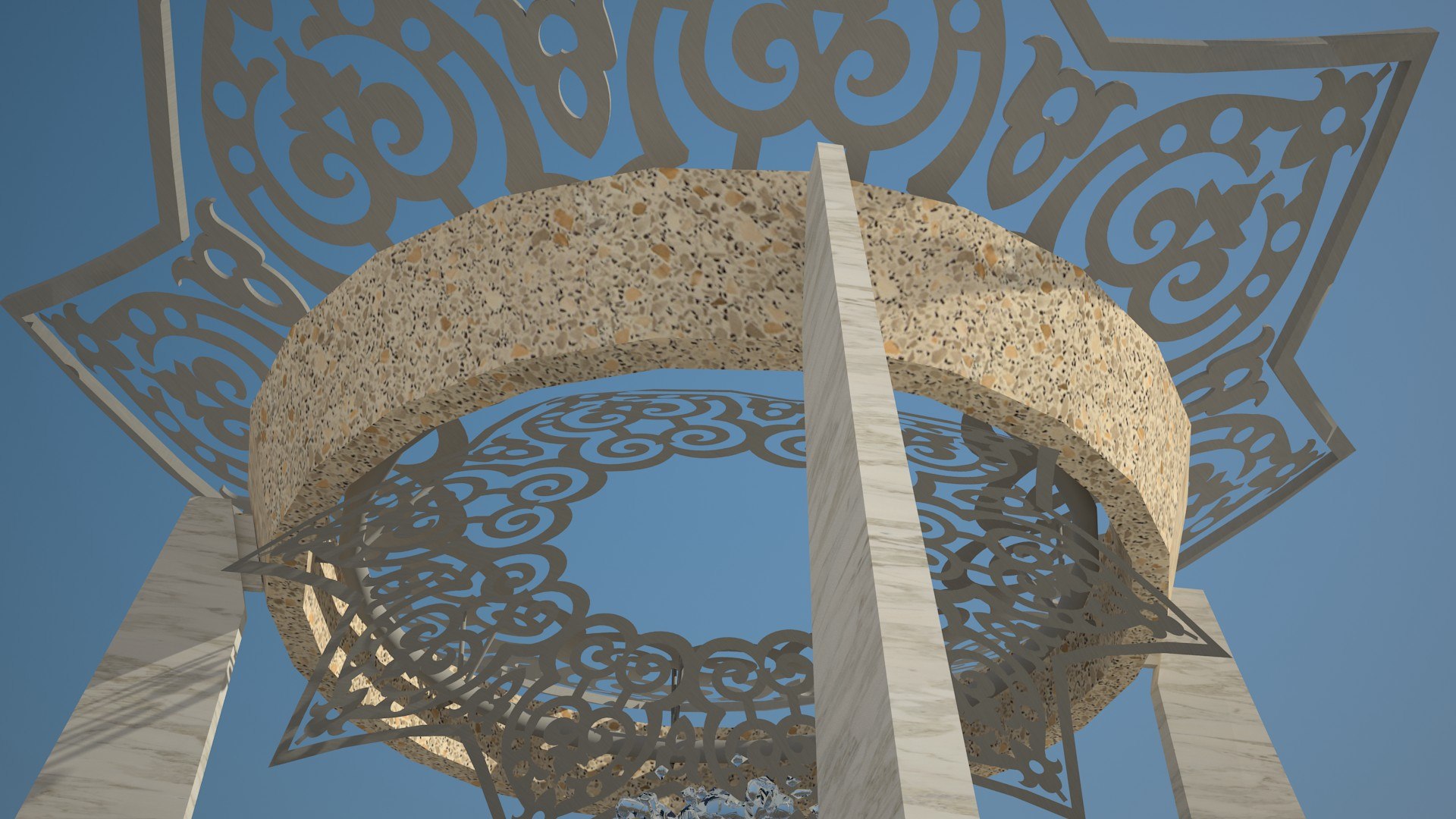 Elegant Islamic Inspired 3D Fountain Model Architectural Design 3D ...