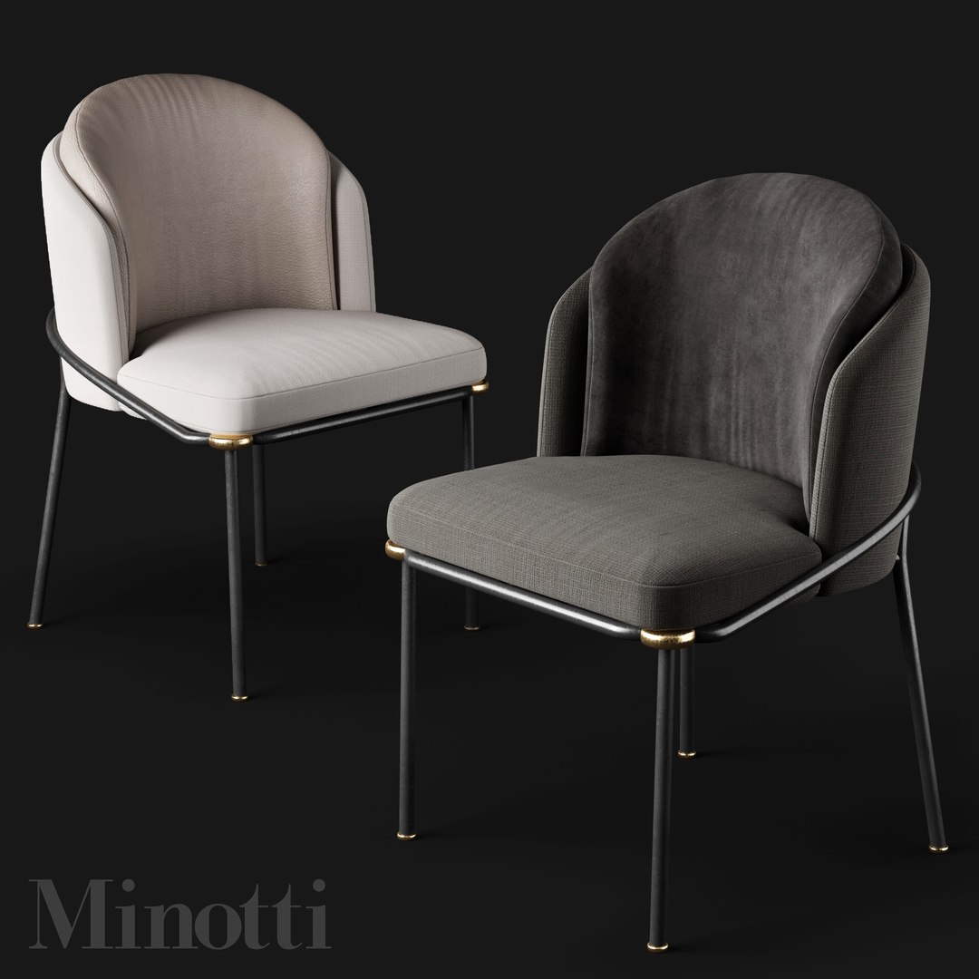 3D Minotti Fil Noir Chairs Model - TurboSquid 1277203