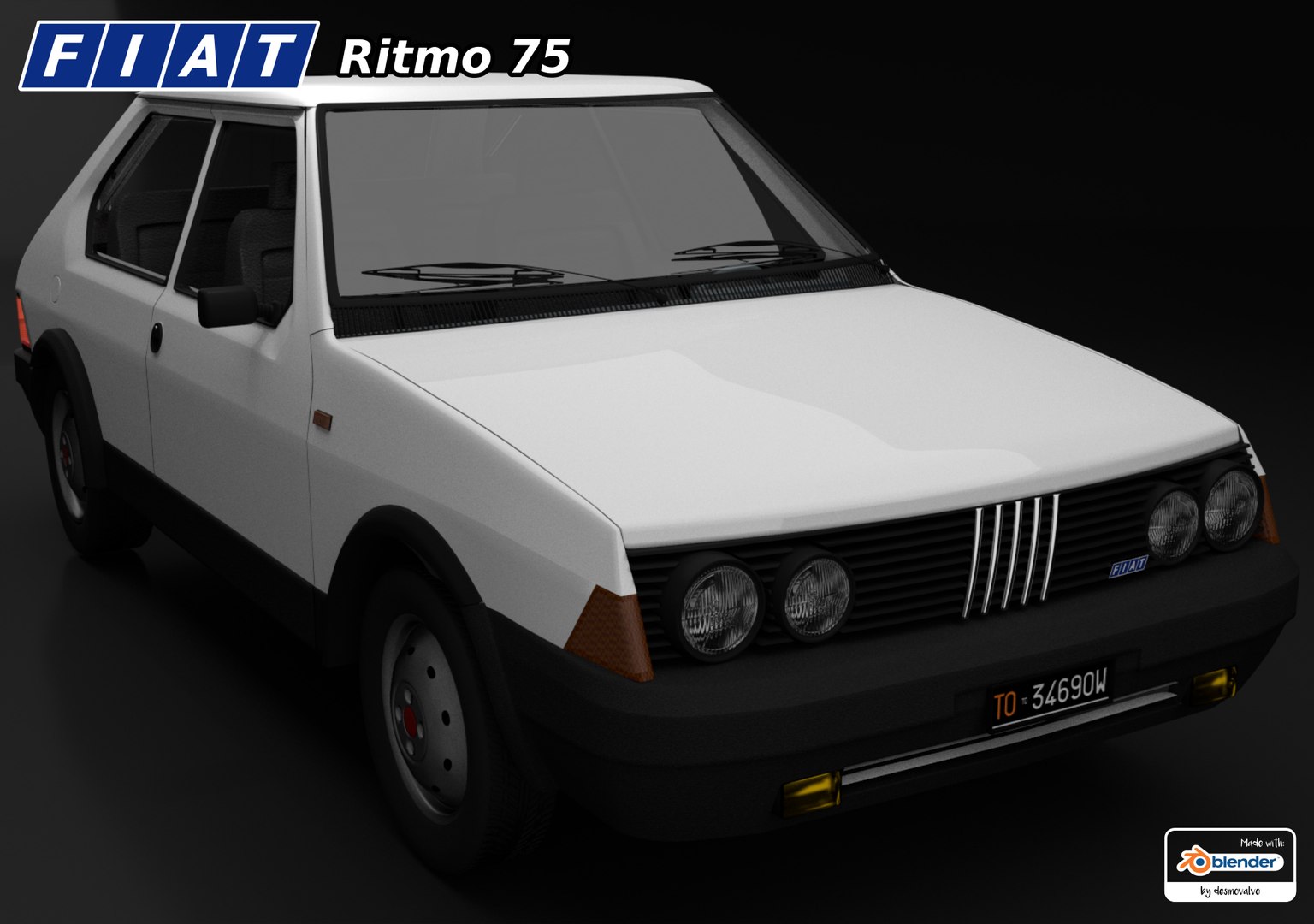 3d 1985 Fiat Ritmo