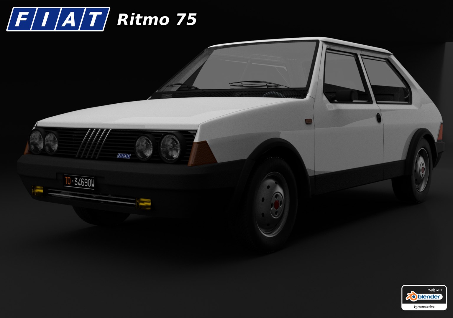 3d 1985 Fiat Ritmo