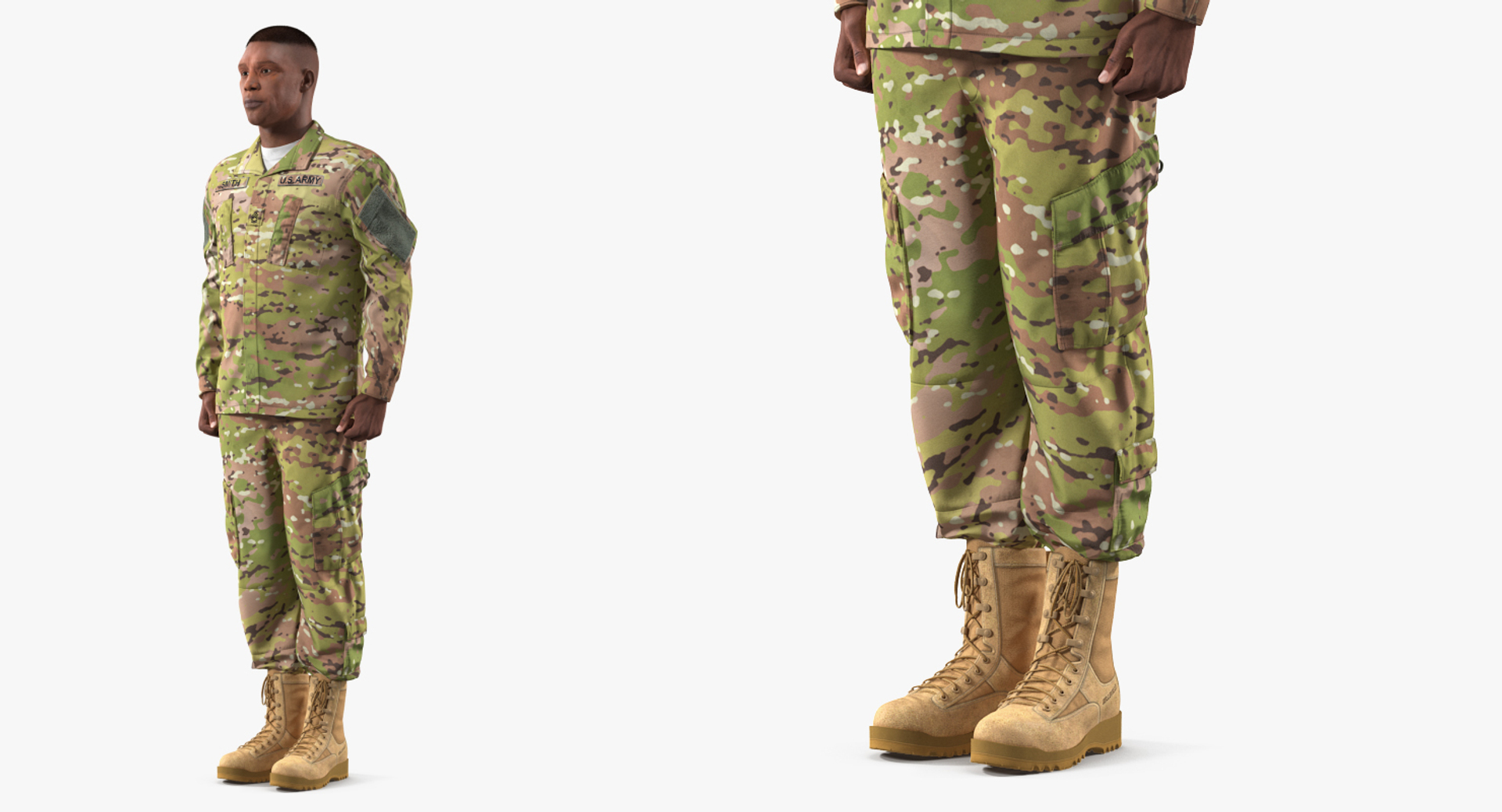 Soldier standing attention camouflage 3D model - TurboSquid 1413044