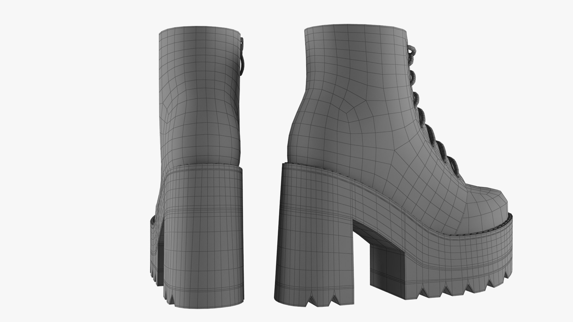 Platform ankle boots 3D model - TurboSquid 1585319