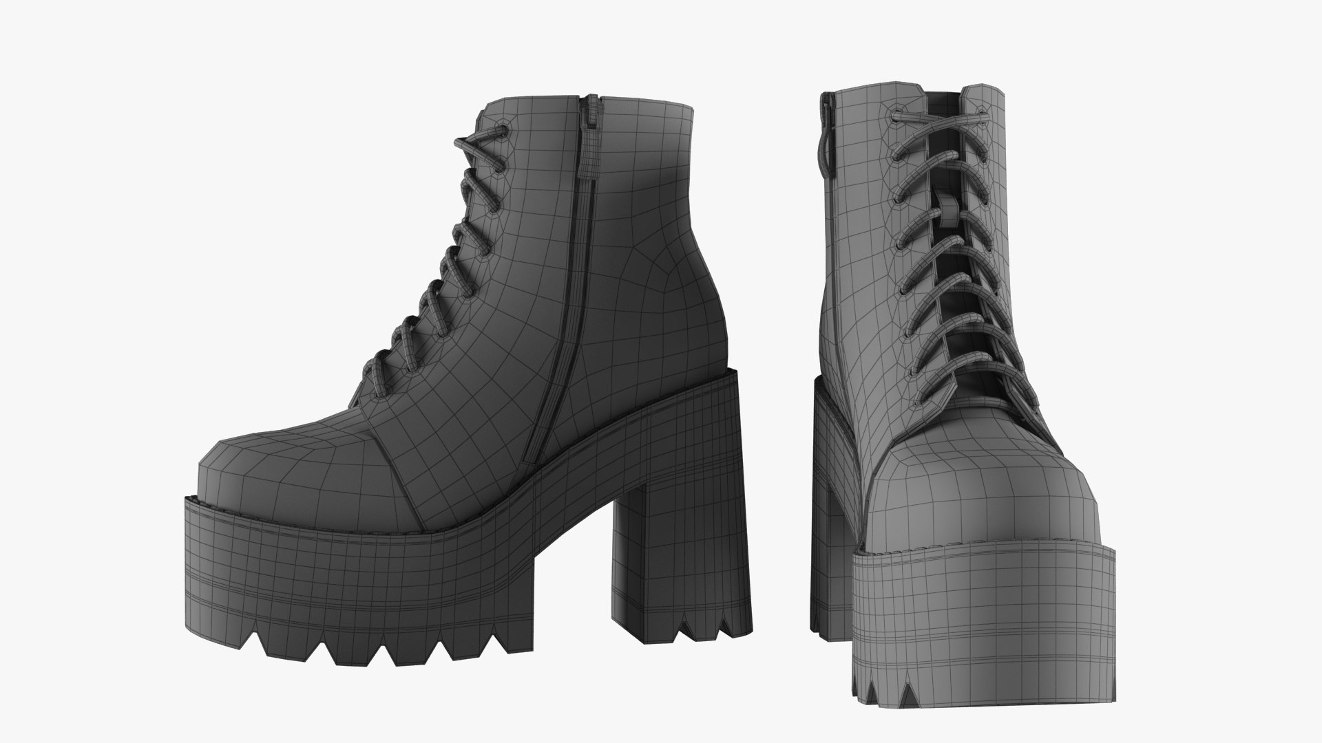 Platform ankle boots 3D model - TurboSquid 1585319