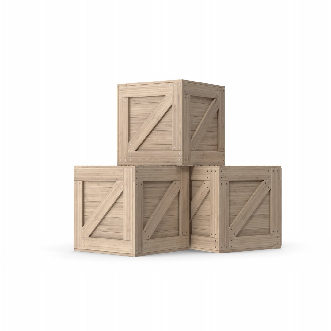 3D Wooden Cargo Boxes model - TurboSquid 1903737