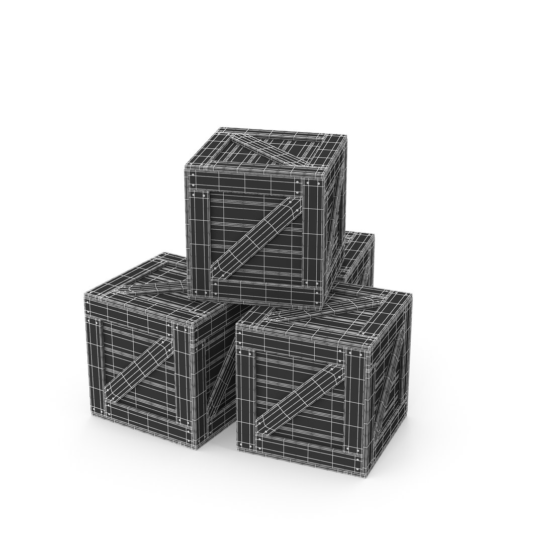 3D Wooden Cargo Boxes model - TurboSquid 1903737