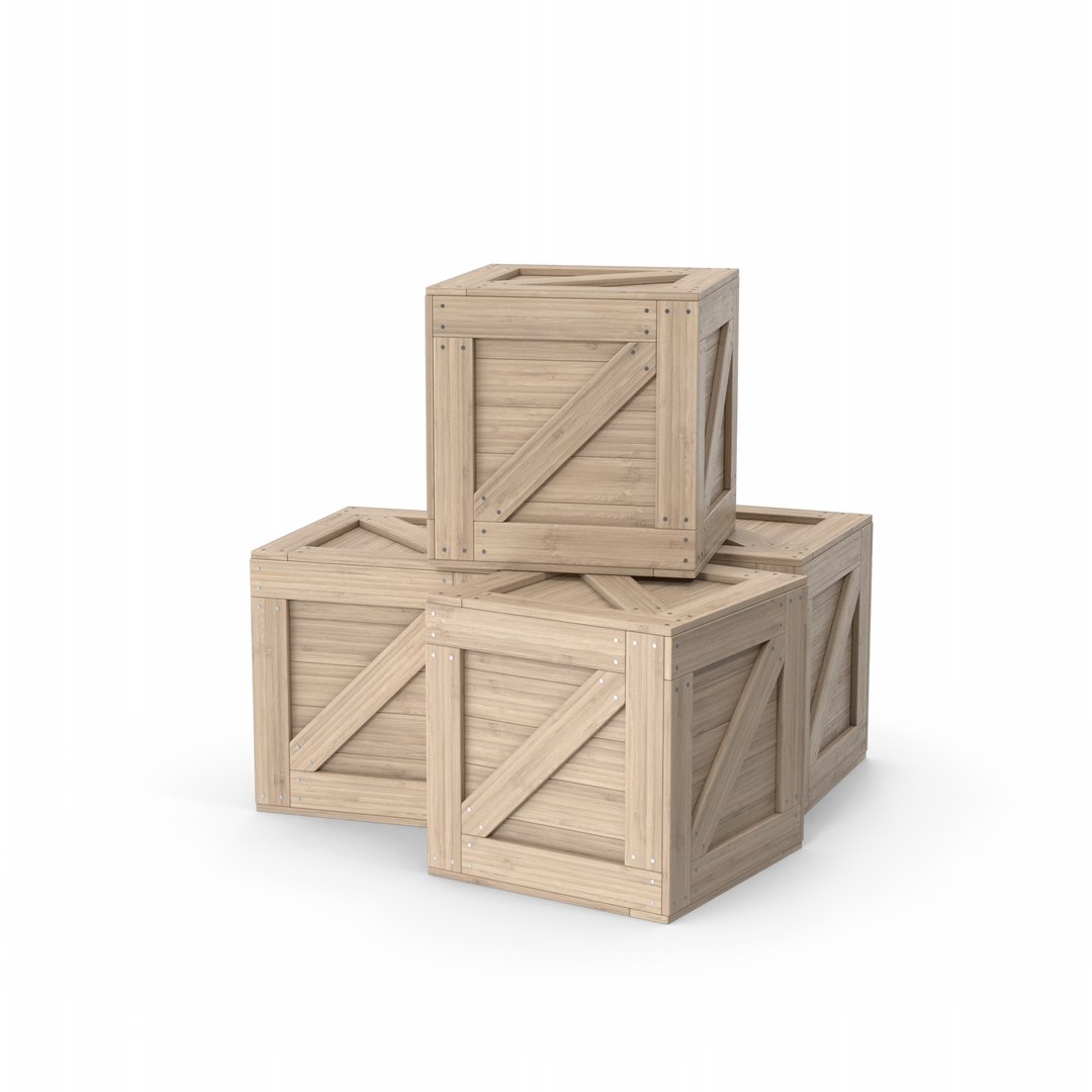 3D Wooden Cargo Boxes model - TurboSquid 1903737