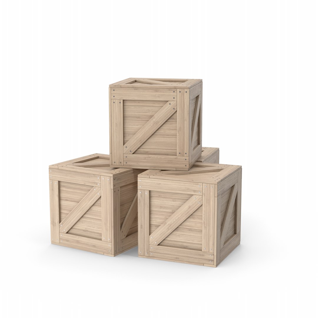 3D Wooden Cargo Boxes model - TurboSquid 1903737