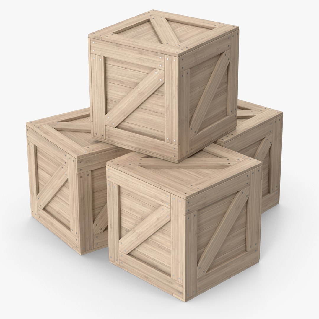 3D Wooden Cargo Boxes model - TurboSquid 1903737