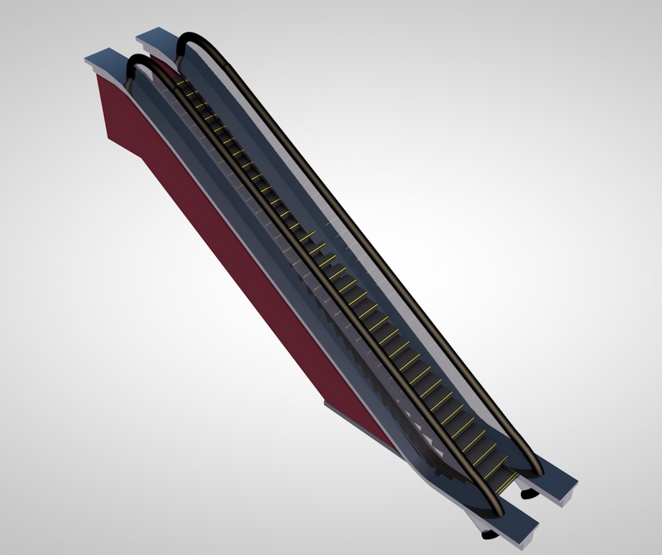 3D Escalator Staircase Stairway Model - TurboSquid 1391547