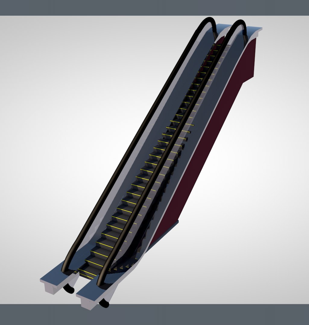 3D Escalator Staircase Stairway Model - TurboSquid 1391547