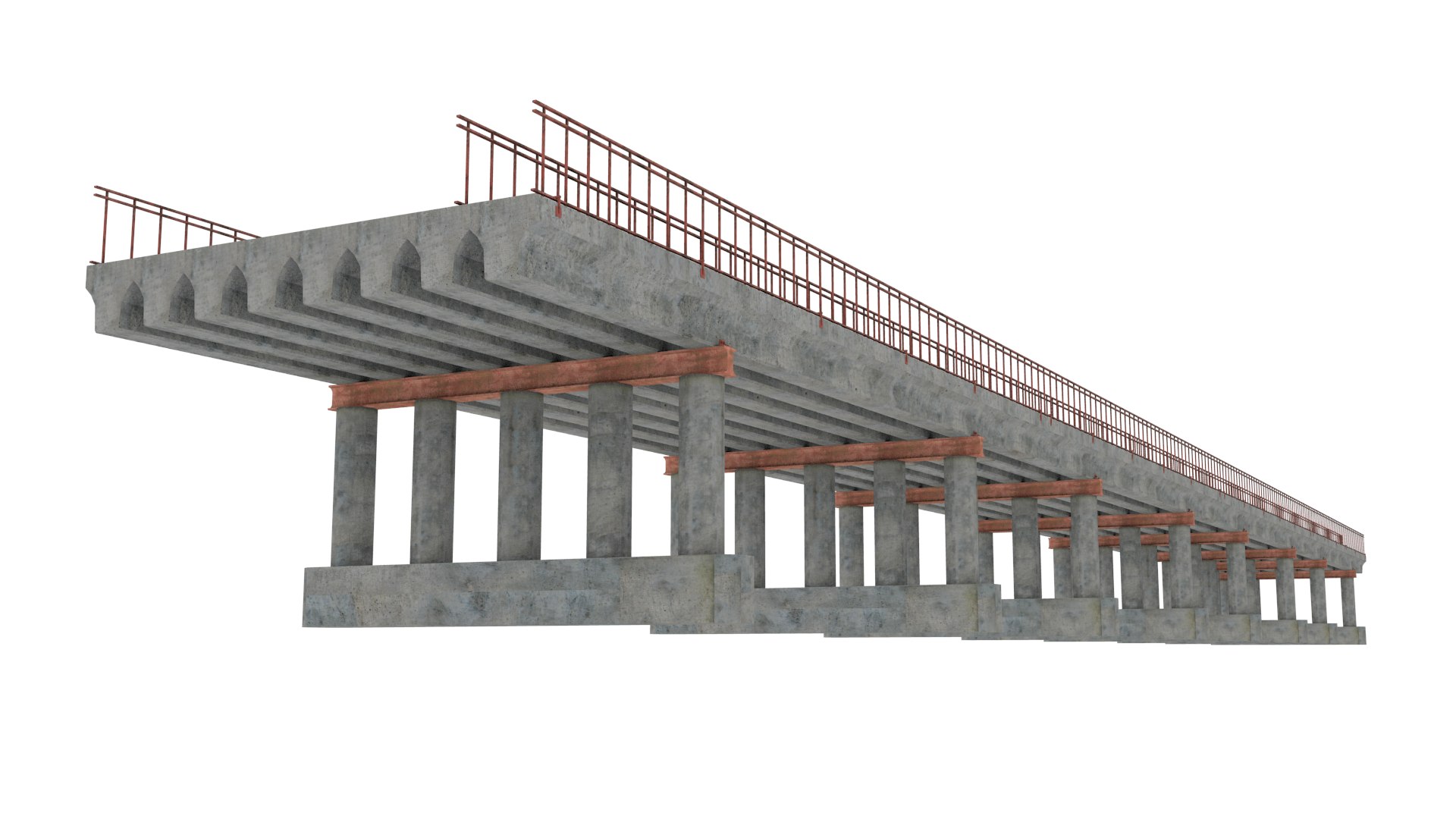 3d Concrete Bridge Blocks Model