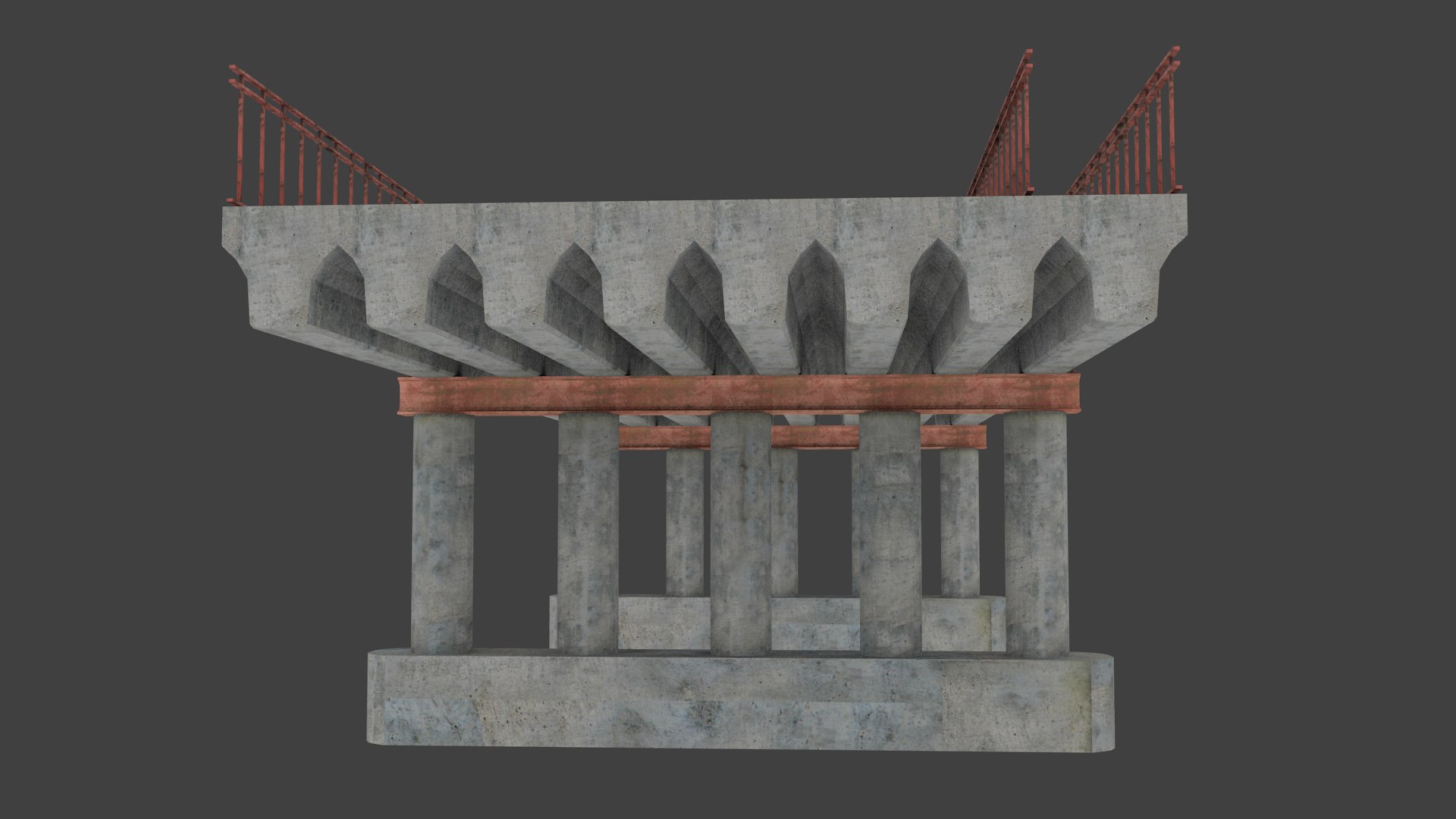 3d Concrete Bridge Blocks Model