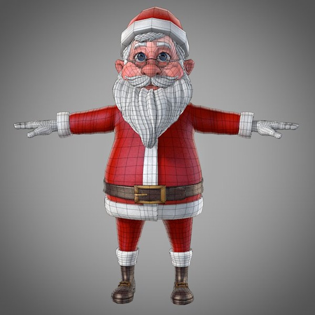 Santa Cartoon 3d Model