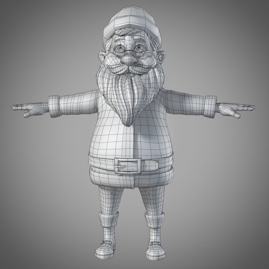 Santa Cartoon 3d Model