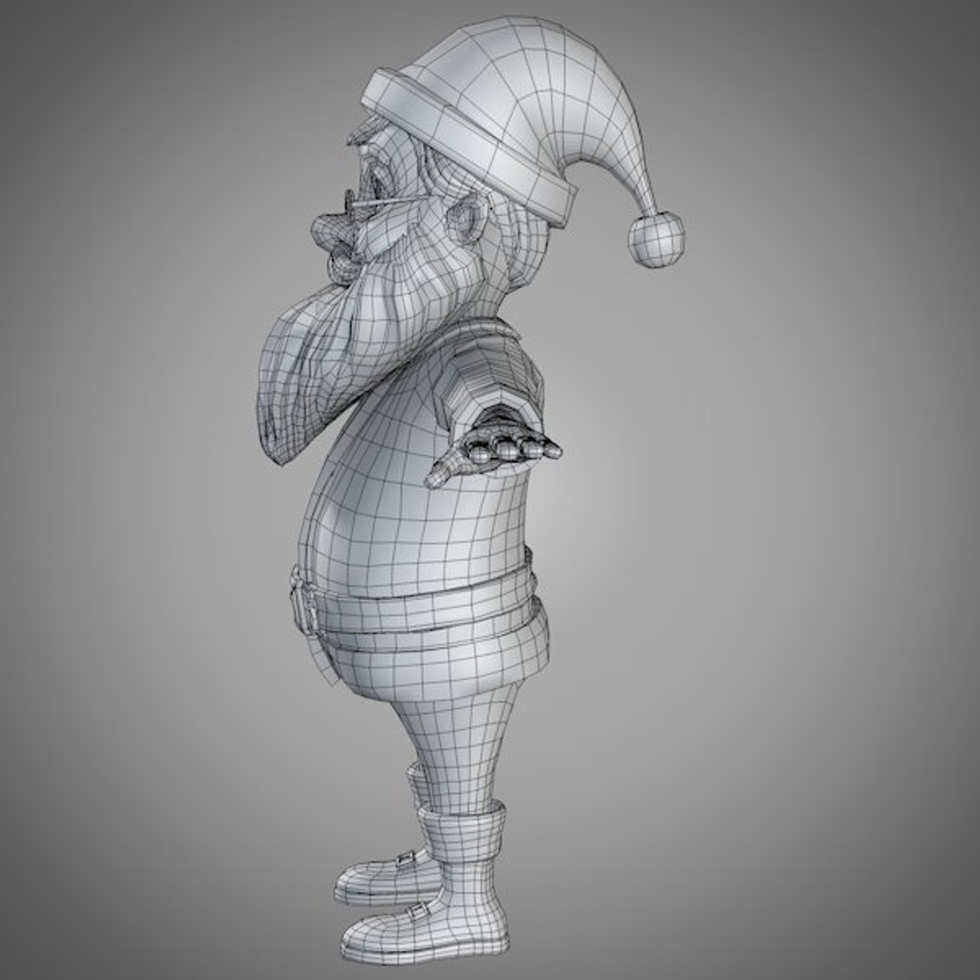 Santa Cartoon 3d Model