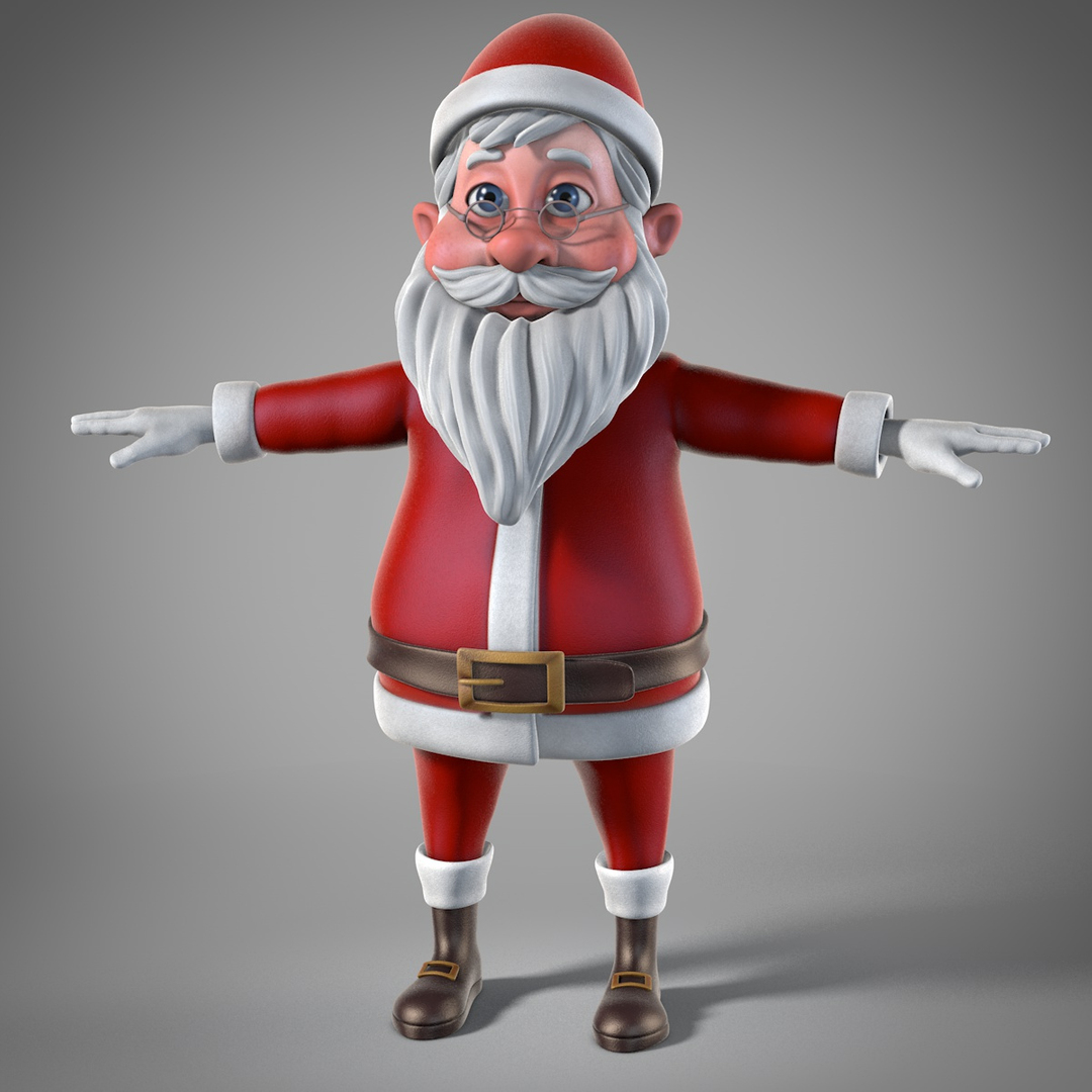 Santa Cartoon 3d Model