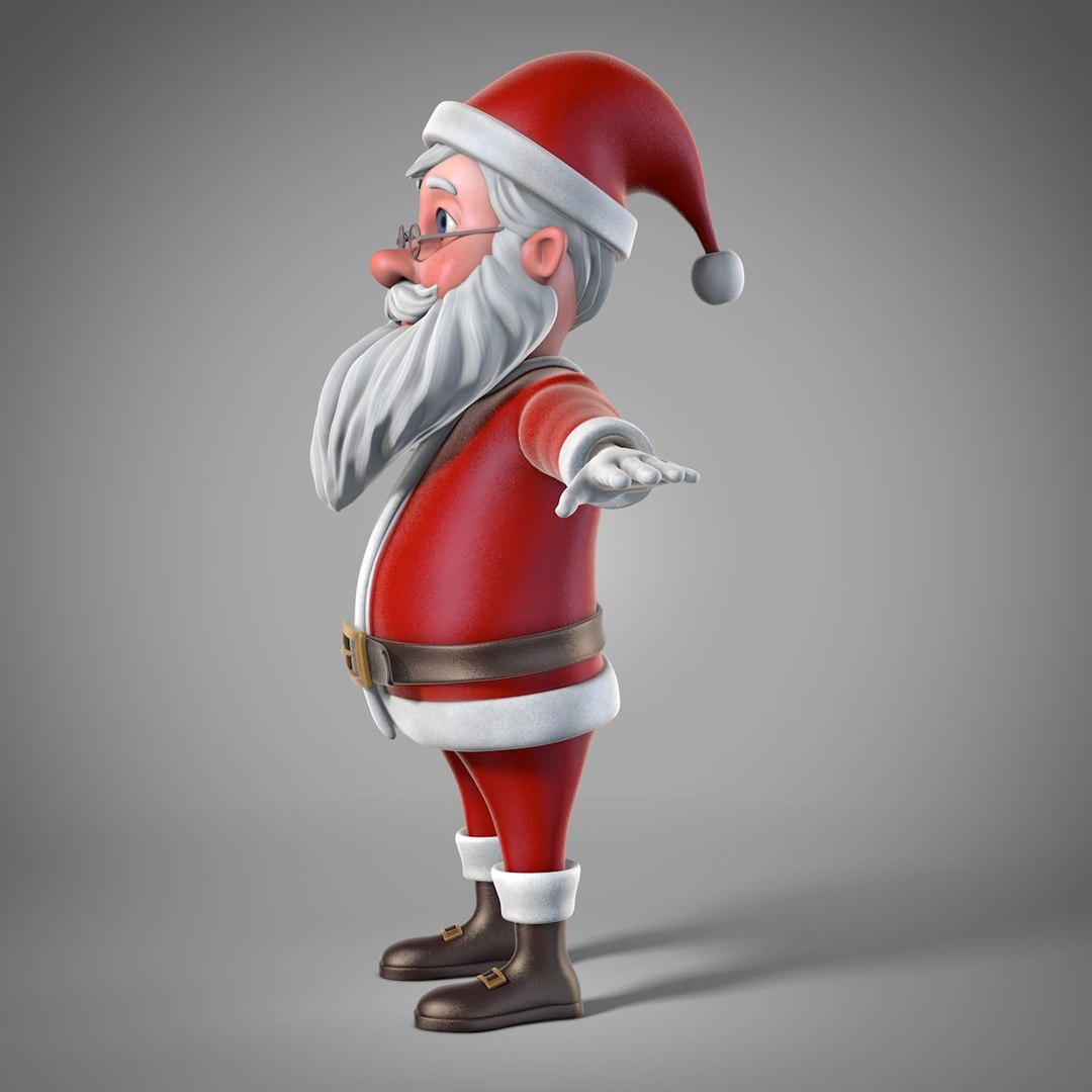 Santa Cartoon 3d Model
