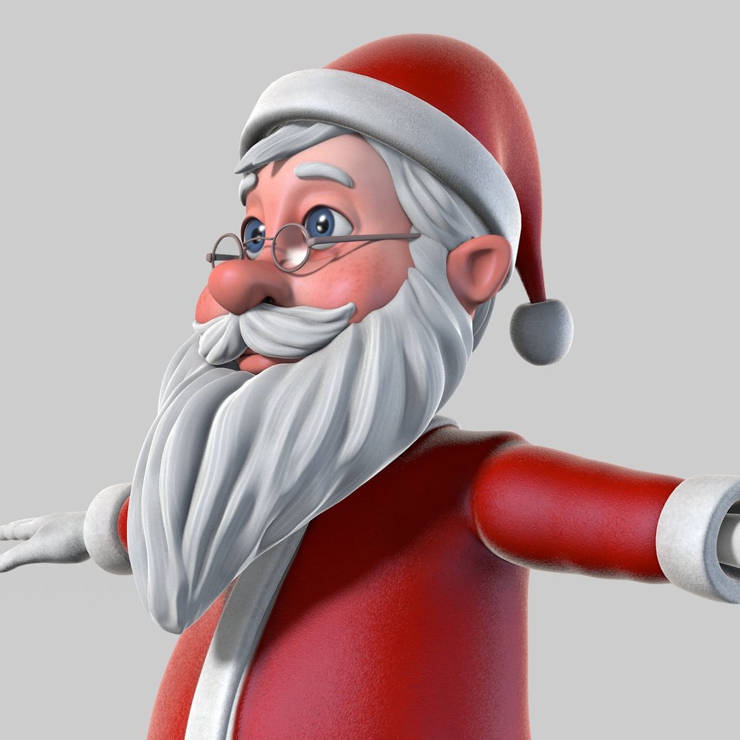 Santa Cartoon 3d Model