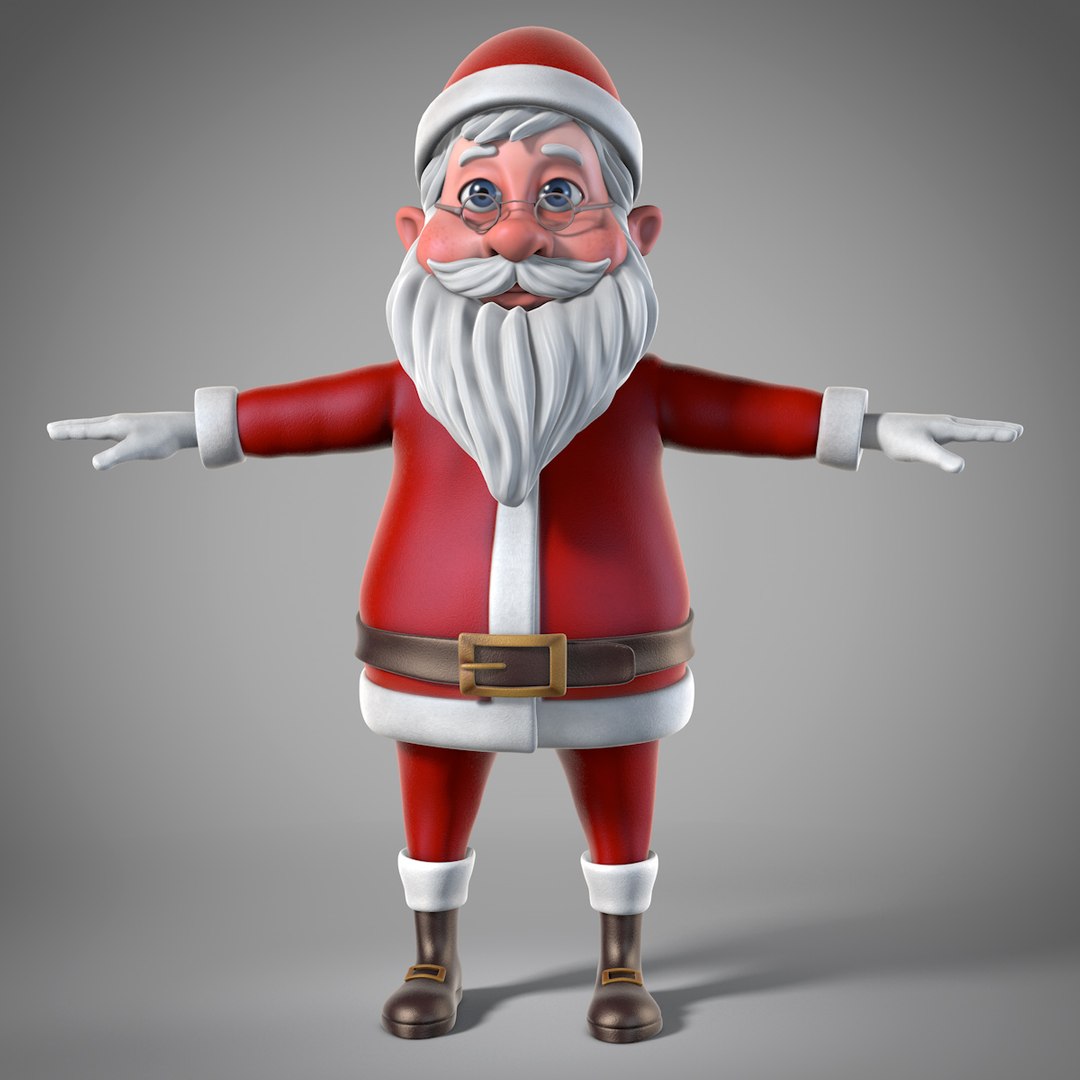 Santa Cartoon 3d Model