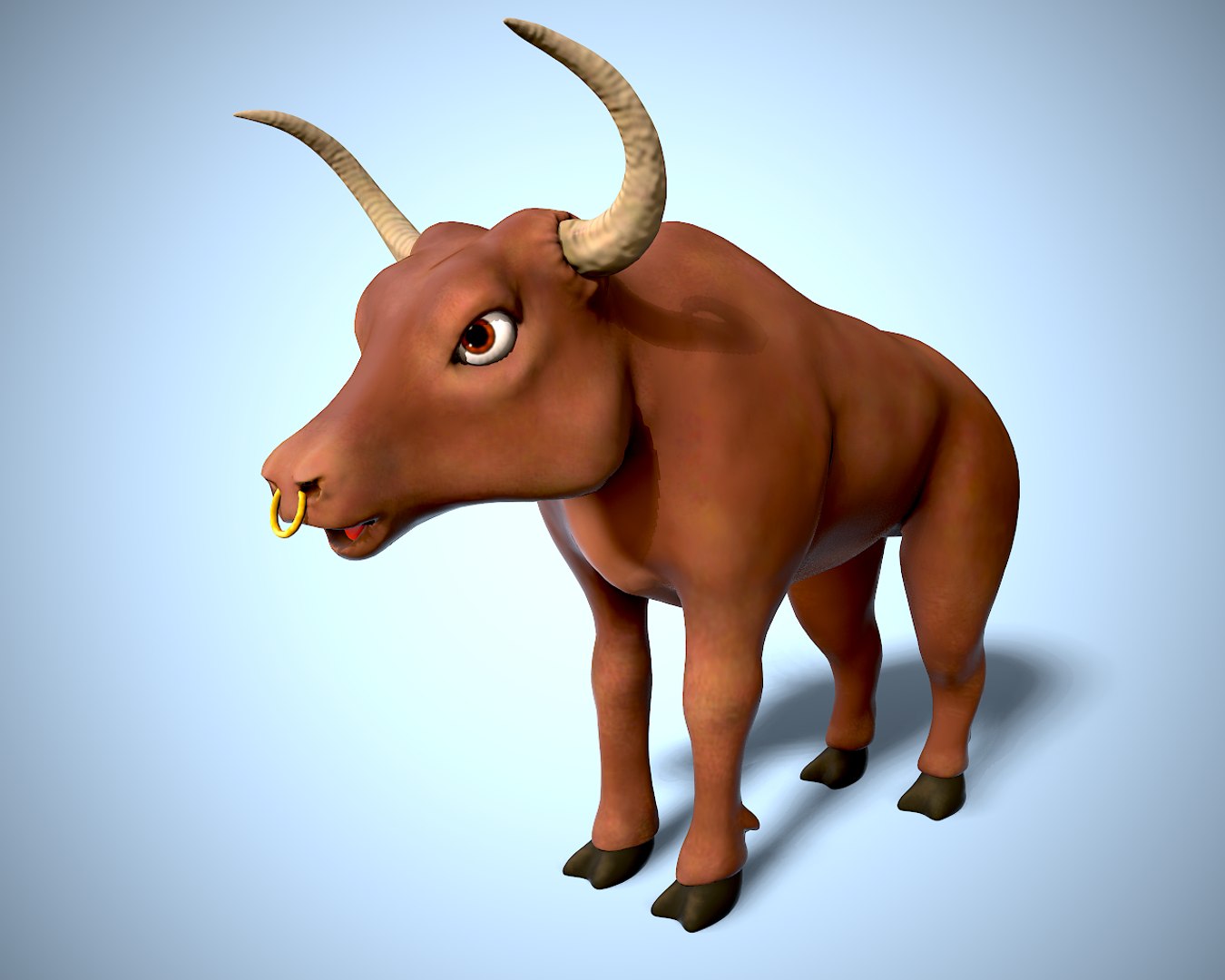 3D Cartoon Bull Model - TurboSquid 1834345