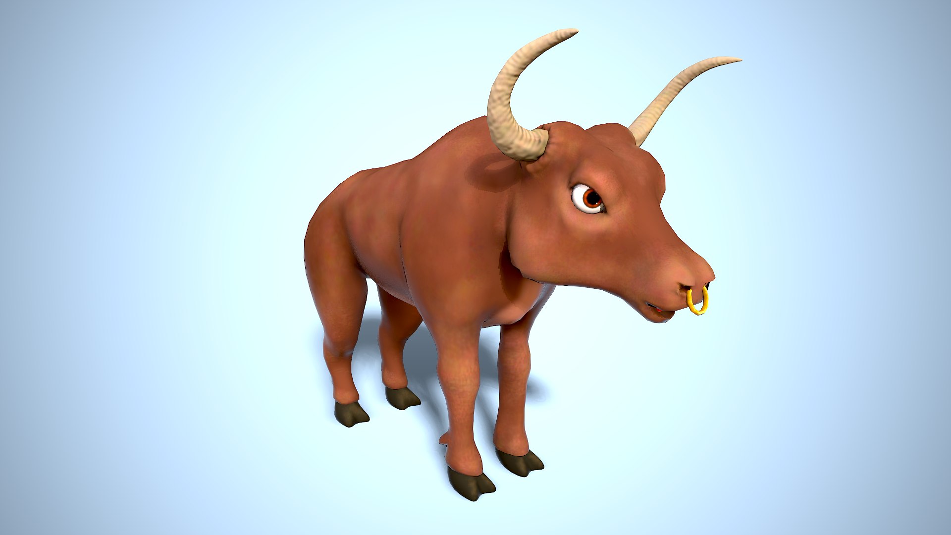 3D Cartoon Bull Model - TurboSquid 1834345