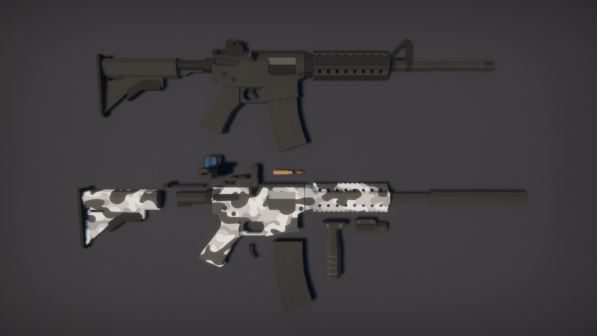 3D Low Poly FPS Weapons Pack 2 Model - TurboSquid 2022887