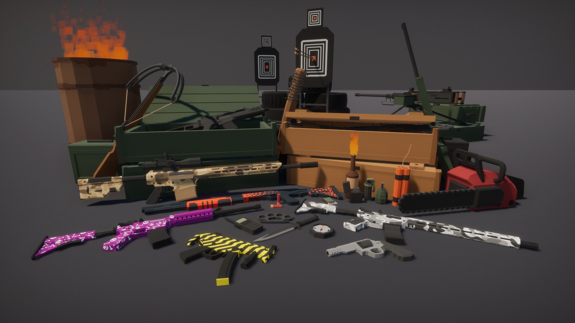3D Low Poly FPS Weapons Pack 2 Model - TurboSquid 2022887