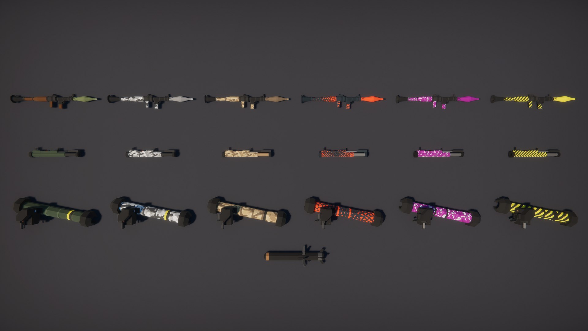 3D Low Poly FPS Weapons Pack 2 Model - TurboSquid 2022887