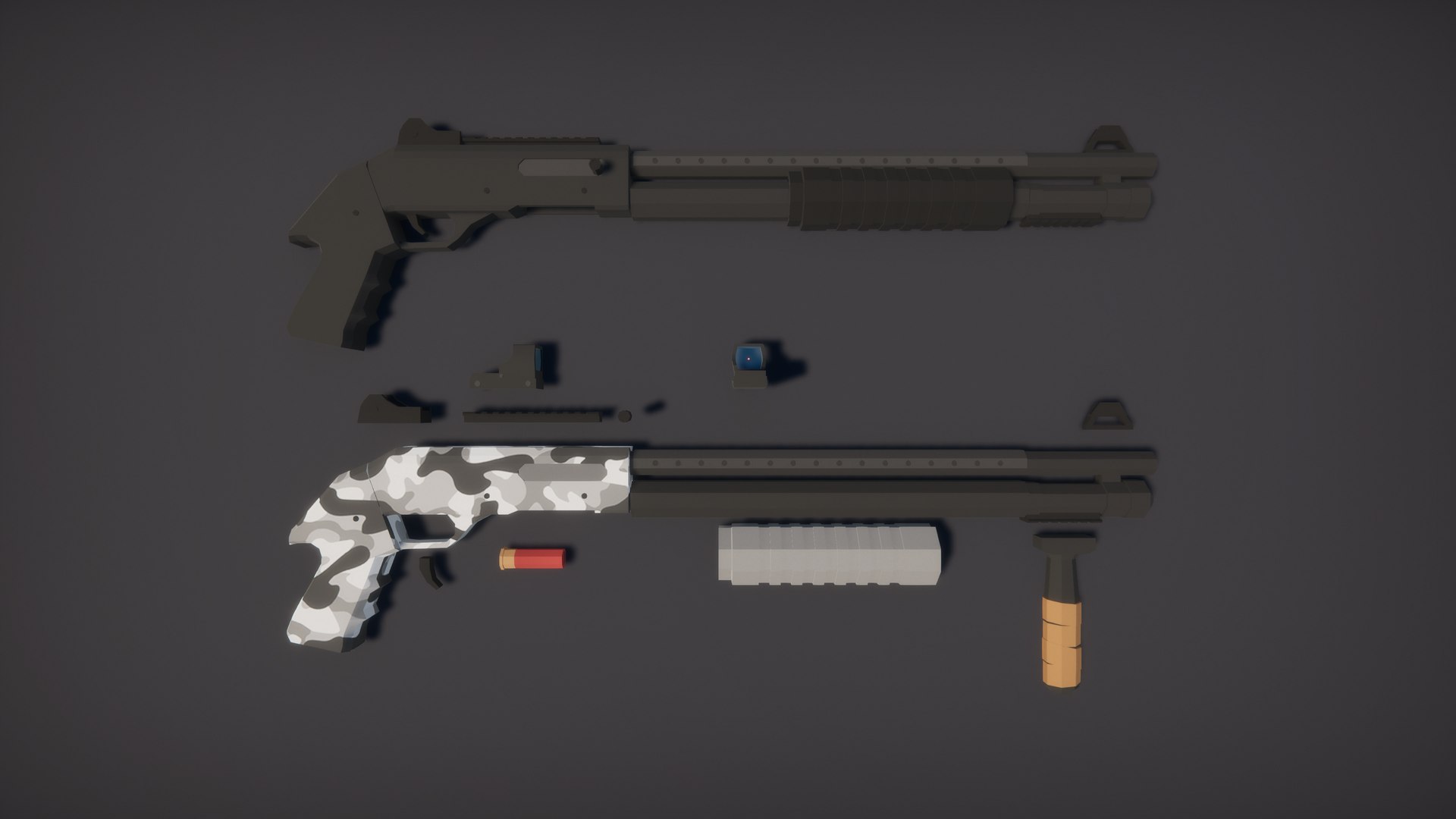 3D Low Poly FPS Weapons Pack 2 Model - TurboSquid 2022887