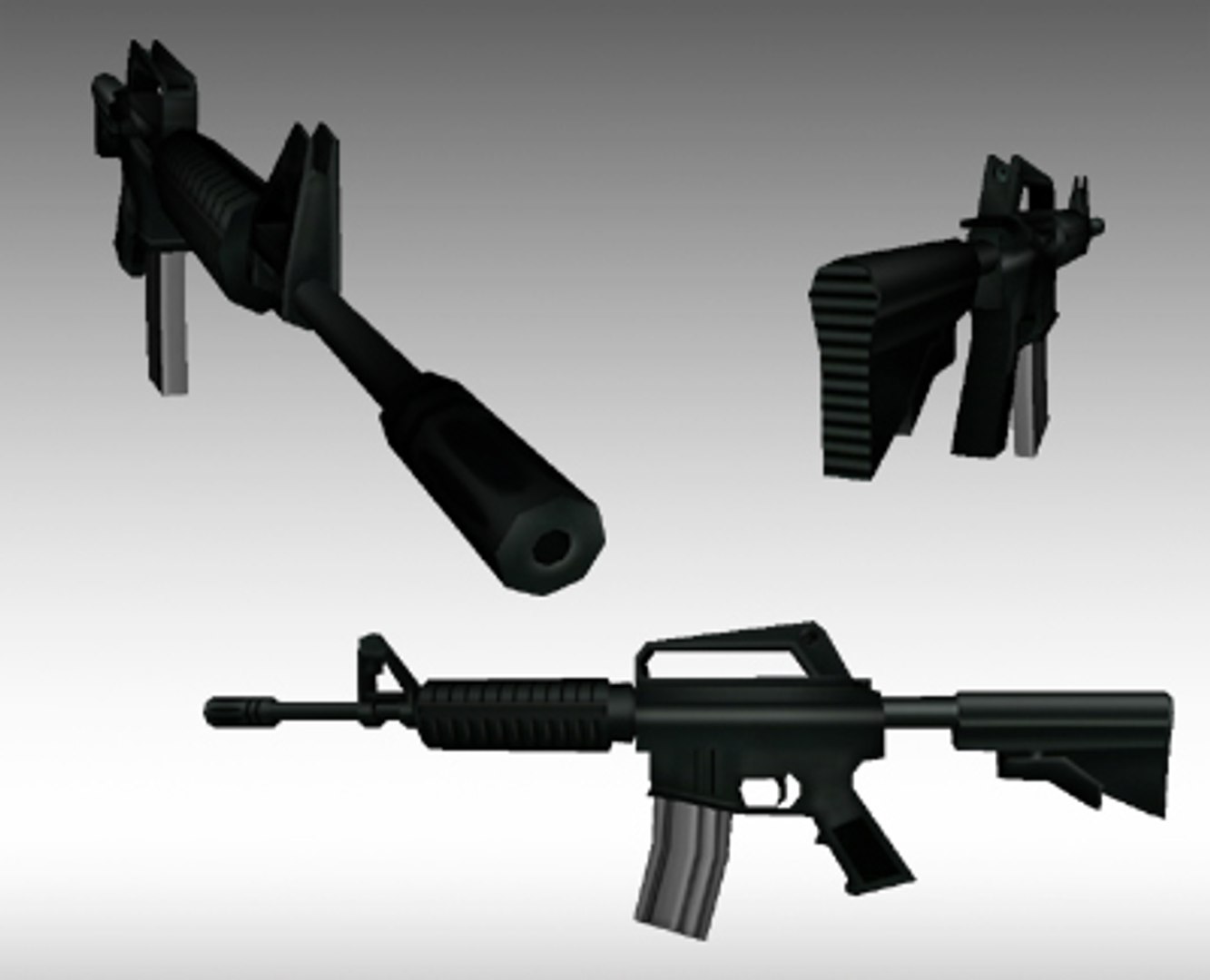 m4 gun modern 3d model