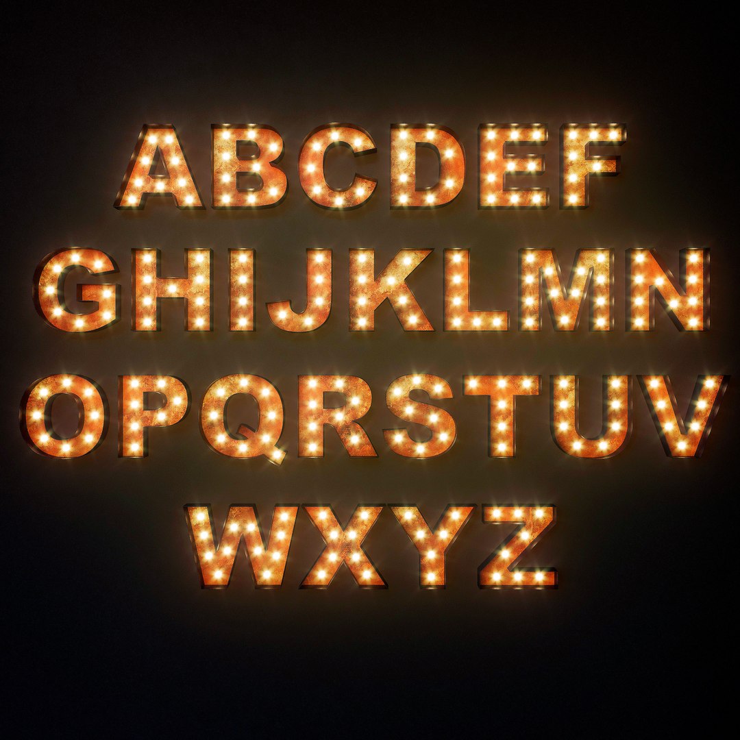 3D Lighted Metal Sign Set - TurboSquid 1384589