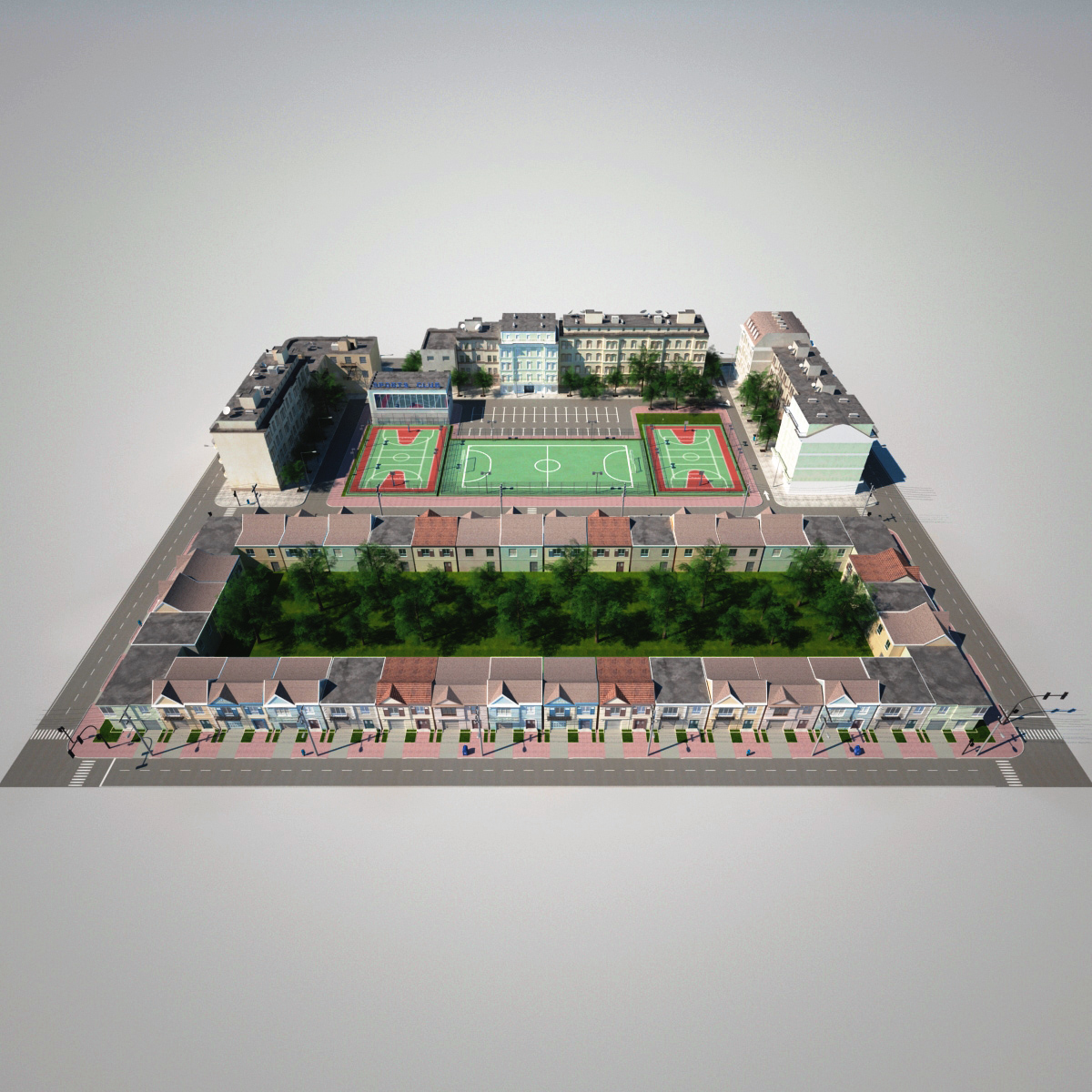 realistic hd city block 3d max