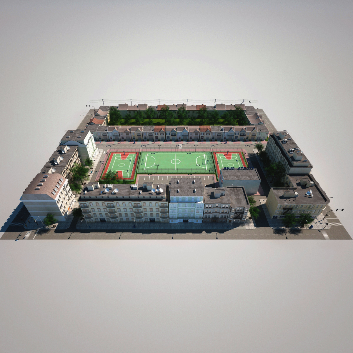 realistic hd city block 3d max