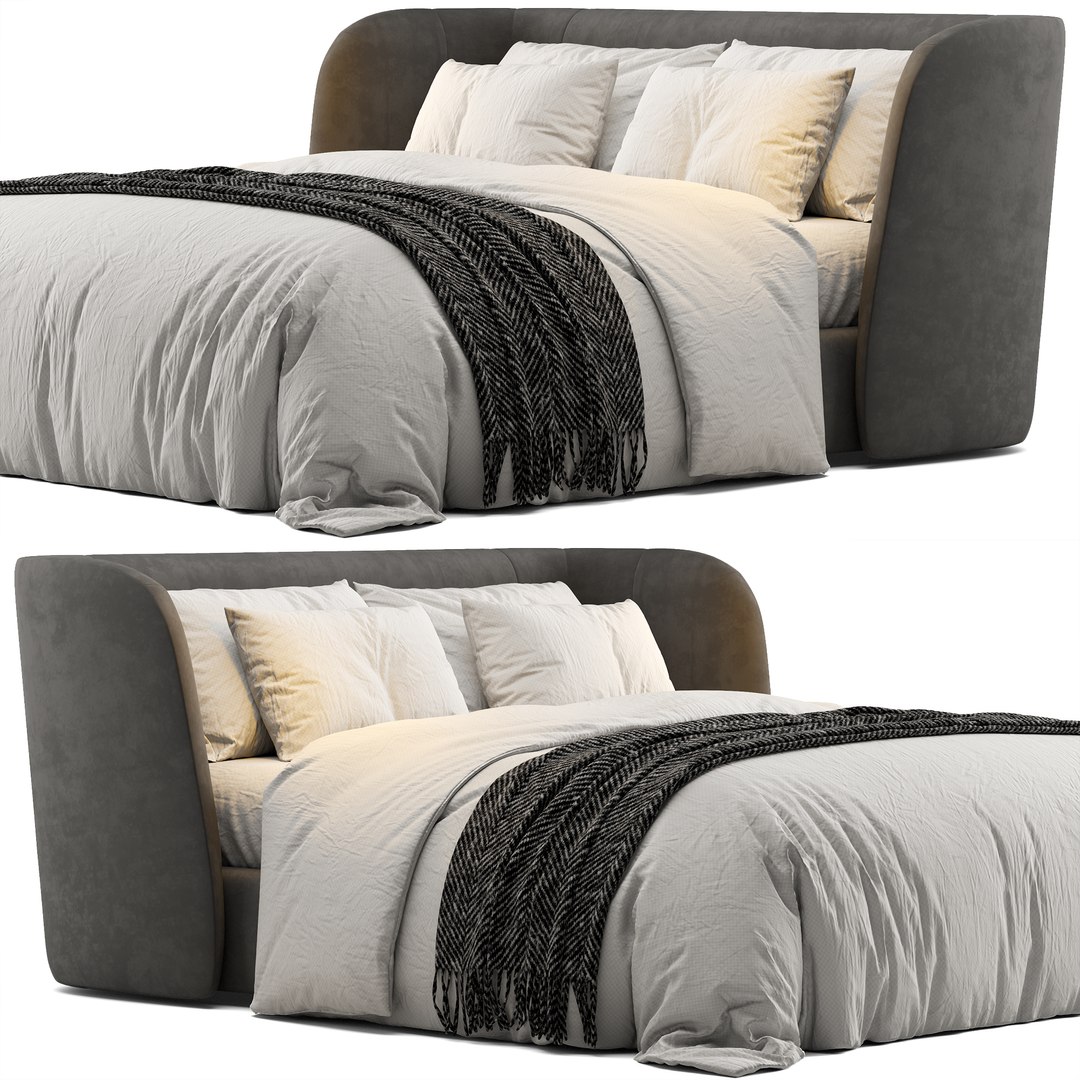 3D Rolf Benz 1400 Tondo Fabric Bed Model - TurboSquid 2366343