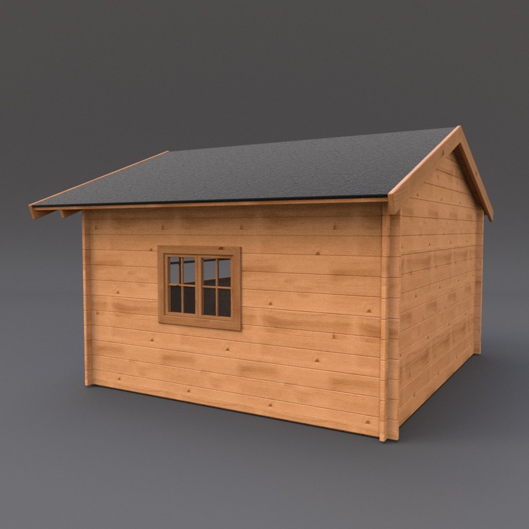 3d Wooden Shed Model