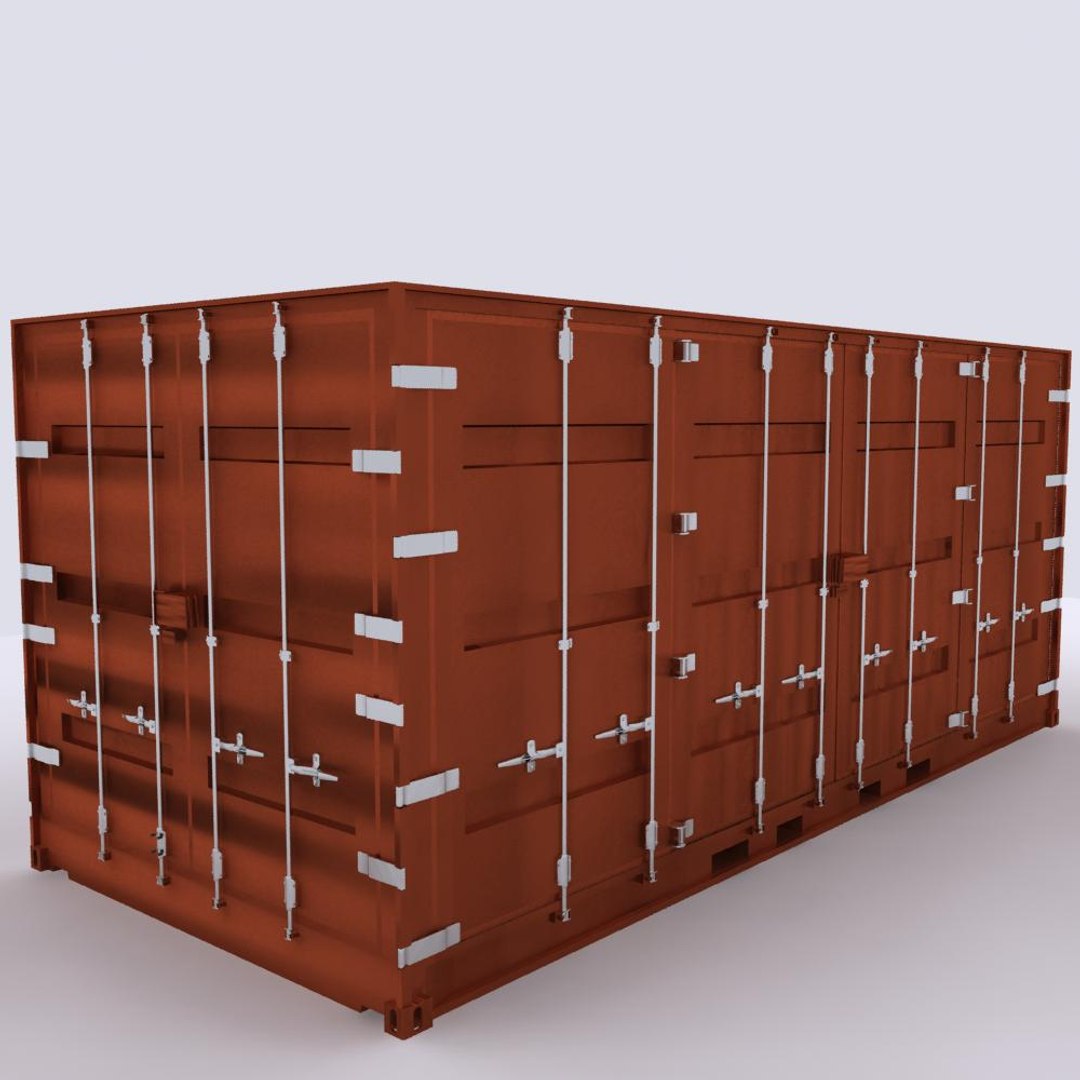 3d Model Container 6 Door