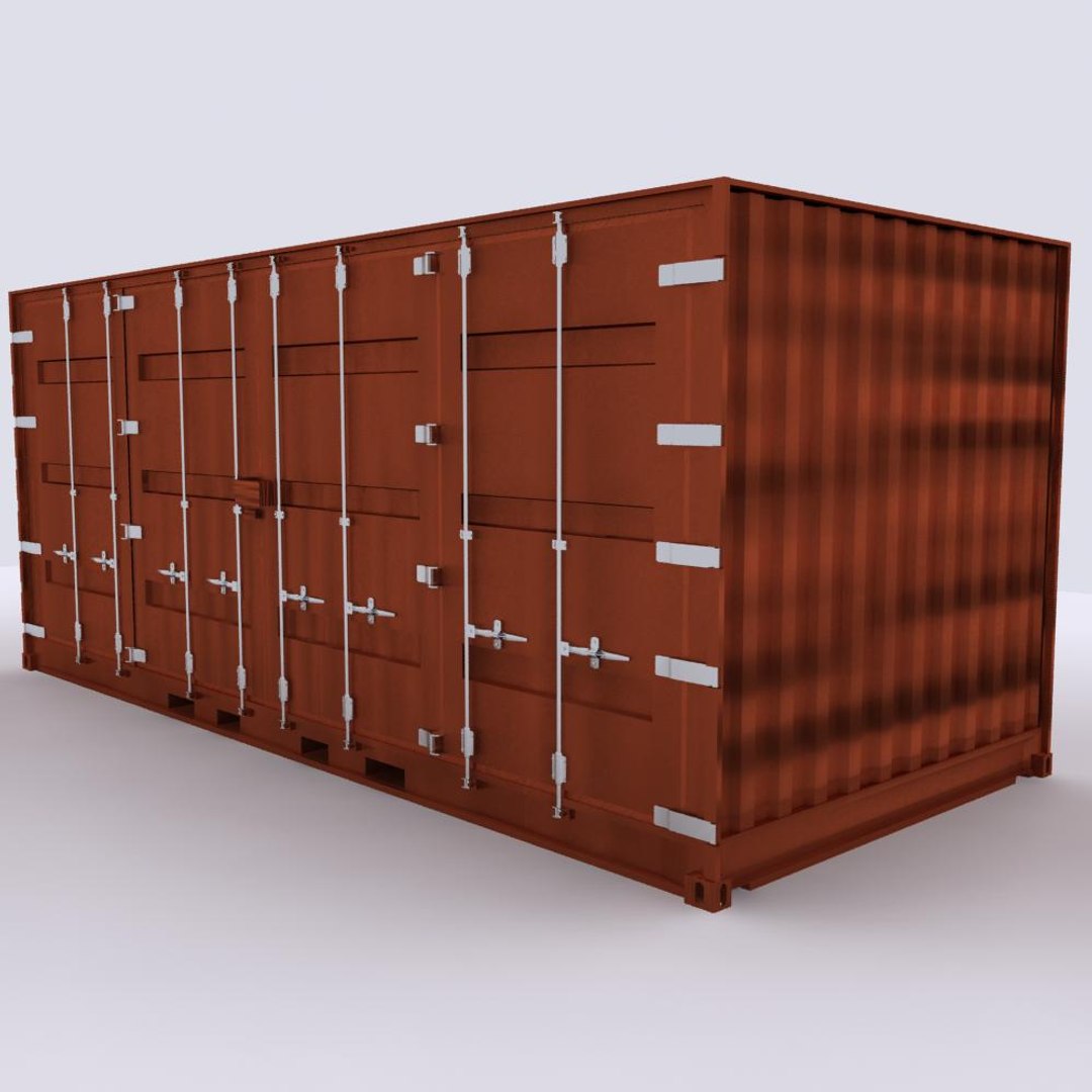 3d Model Container 6 Door