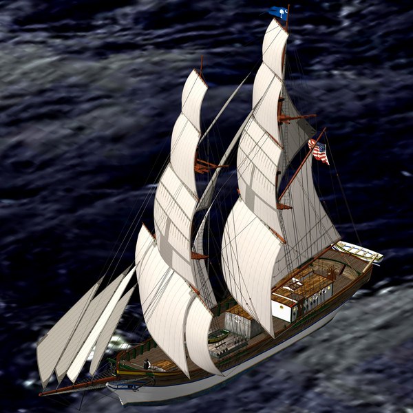 modelo 3d Nave de brigada 1874 - TurboSquid 1273732