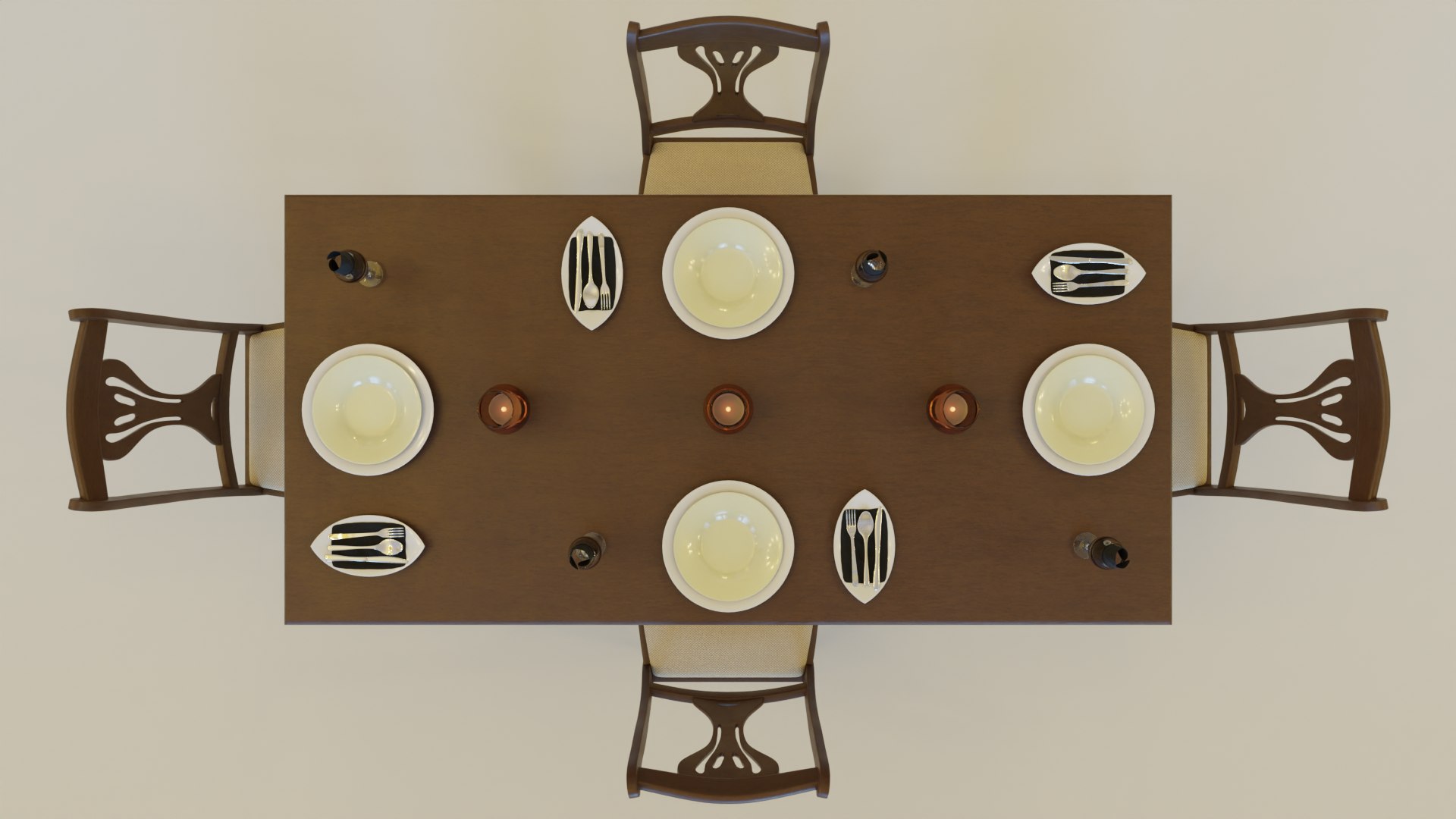 Dining Table Set 3D model - TurboSquid 1965387