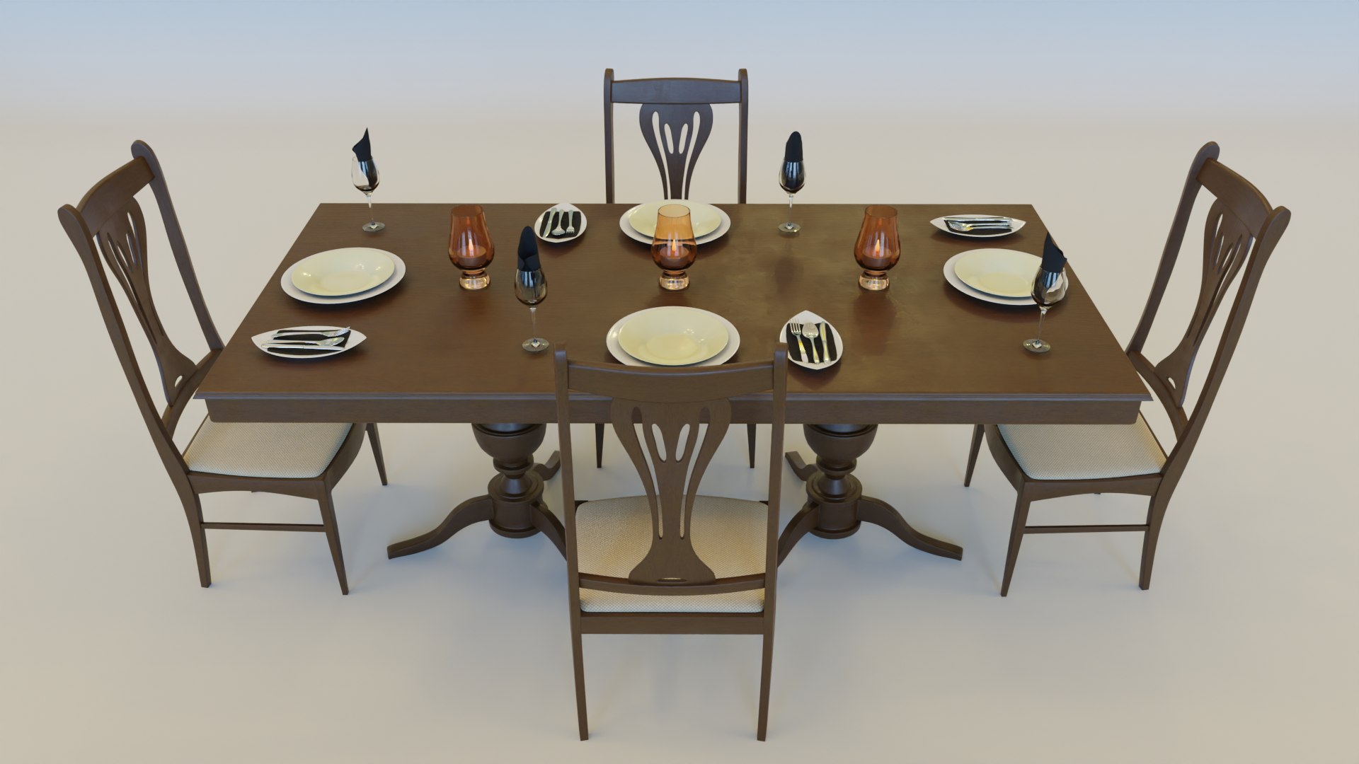 Dining Table Set 3D model - TurboSquid 1965387