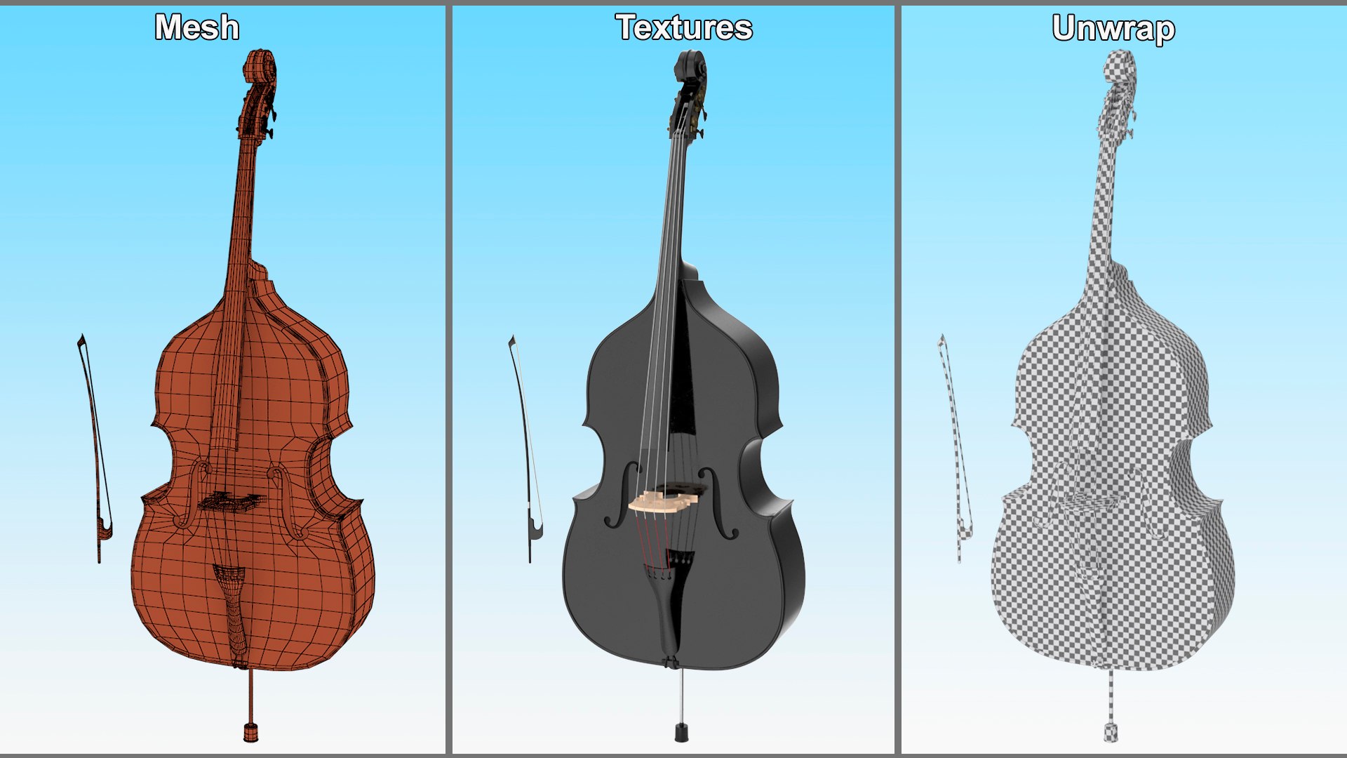 Double-Bass Black Model - TurboSquid 2138035