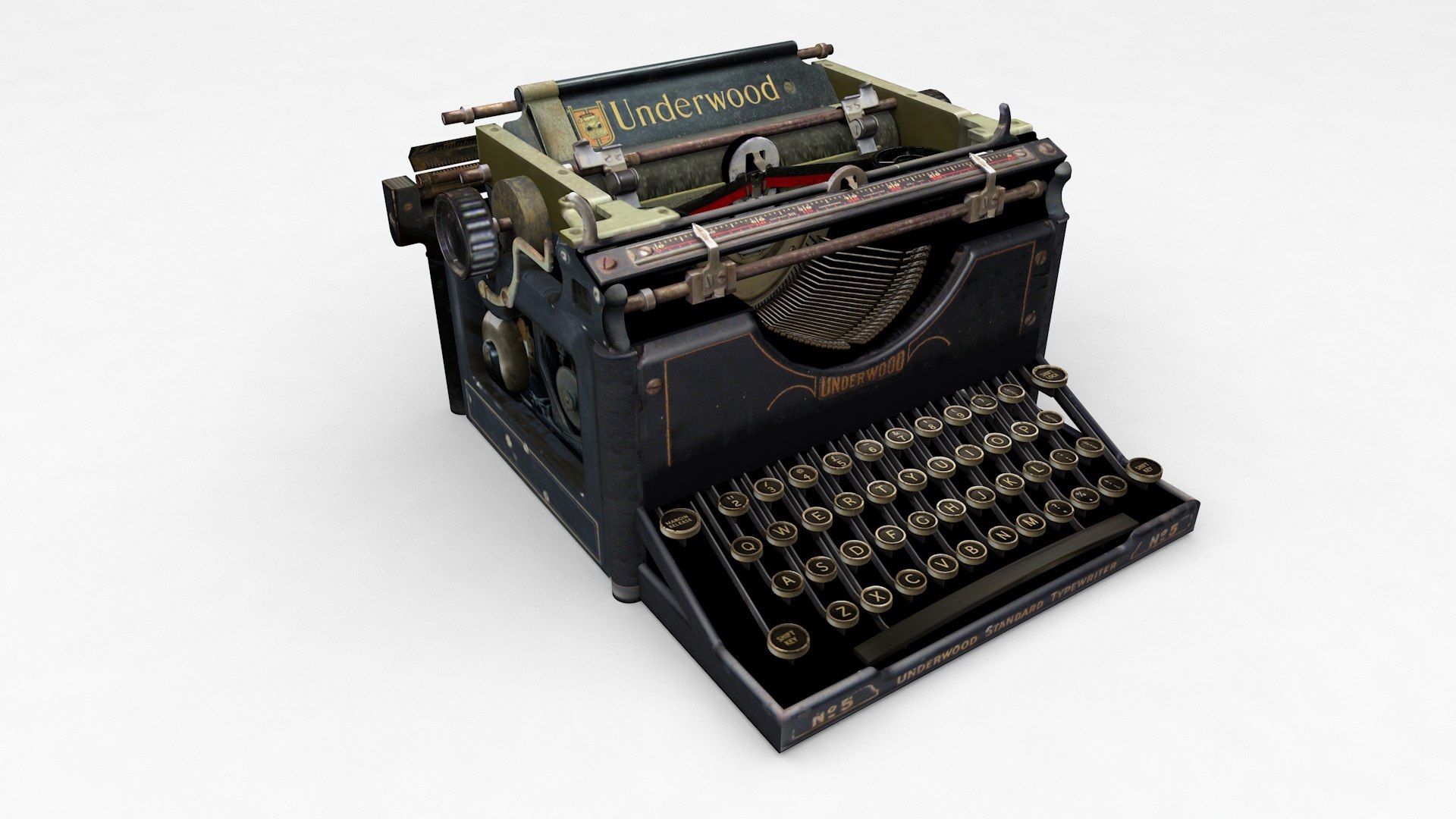 Vintage Typewriter Underwood 3D Model - TurboSquid 2178996