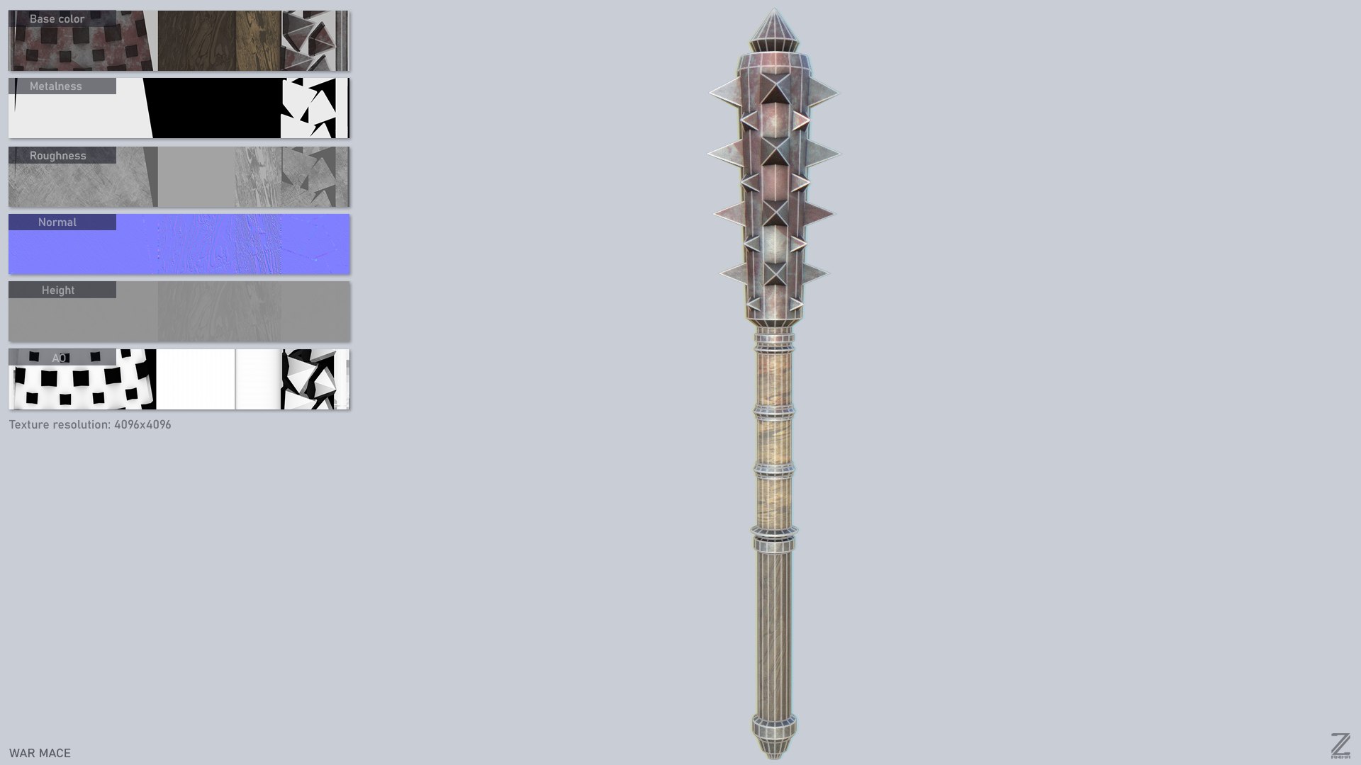 3D War Mace - TurboSquid 2242421