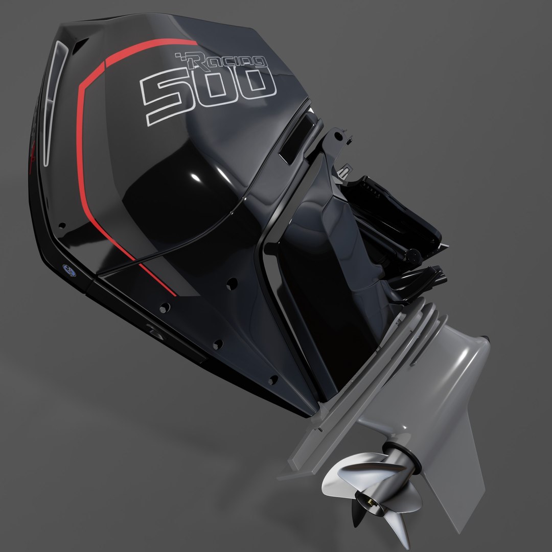 MERCURY RACING V8 500R Black Outboard PBR Model 3D 3D Model - TurboSquid 2241020