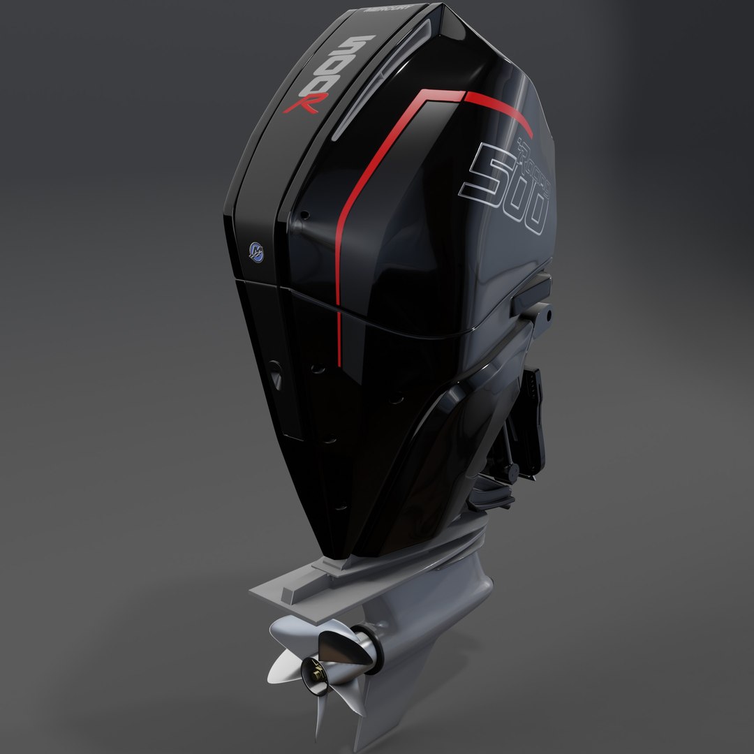 MERCURY RACING V8 500R Black Outboard PBR Model 3D 3D Model - TurboSquid 2241020